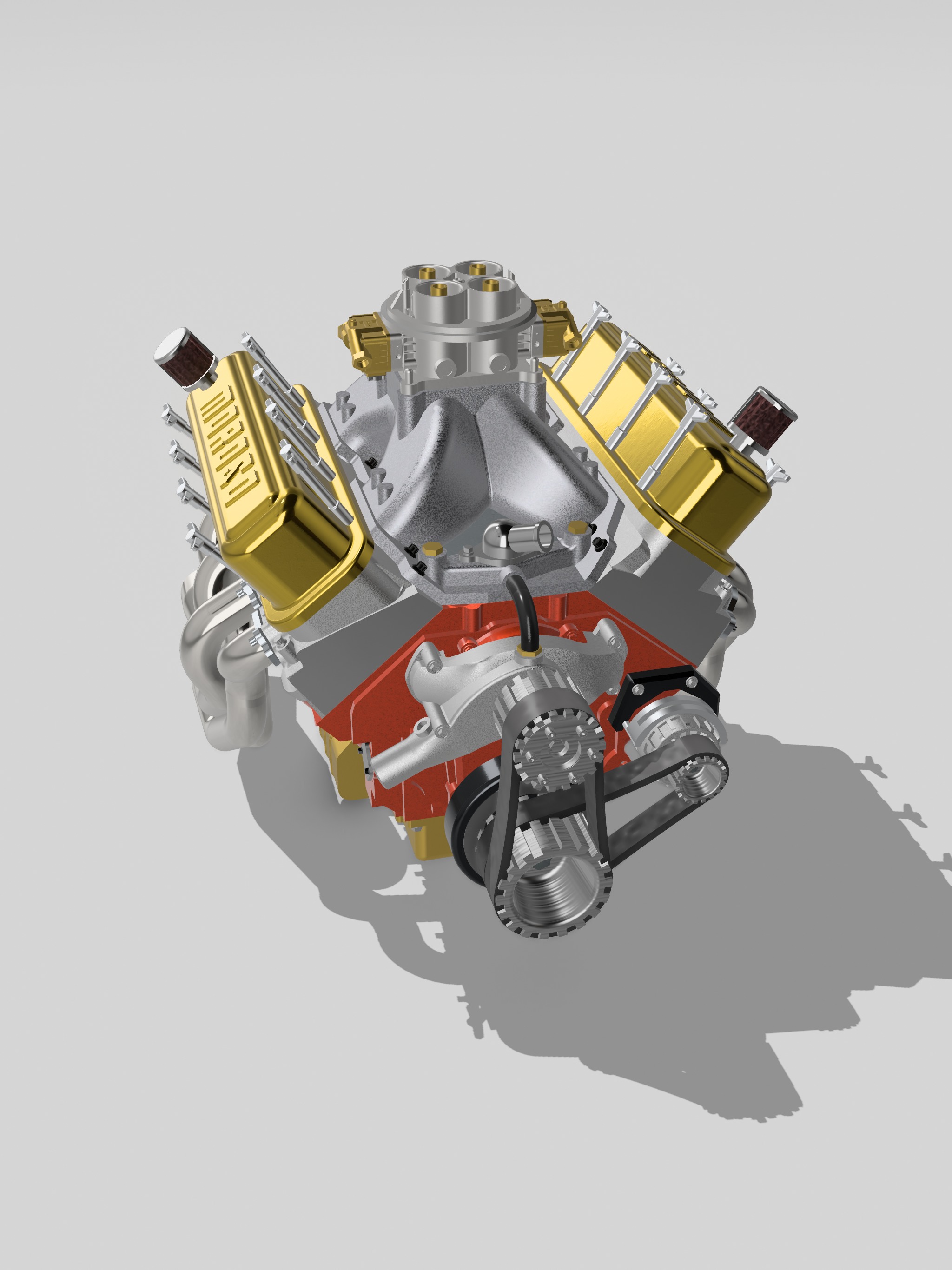 1980s 1990s style Big Block Chevy BBC Engine 3D model 3D printable ...
