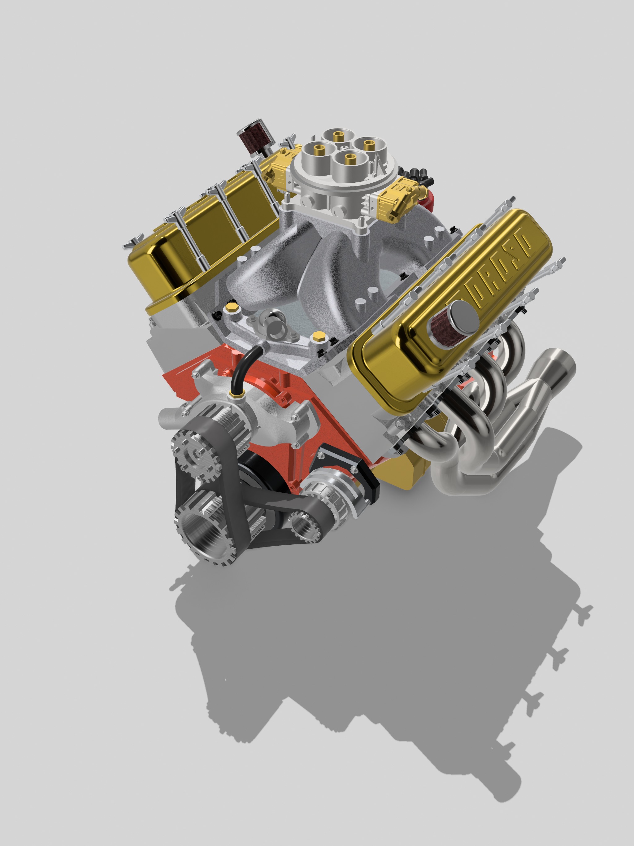 1980s 1990s style Big Block Chevy BBC Engine 3D model 3D printable | CGTrader