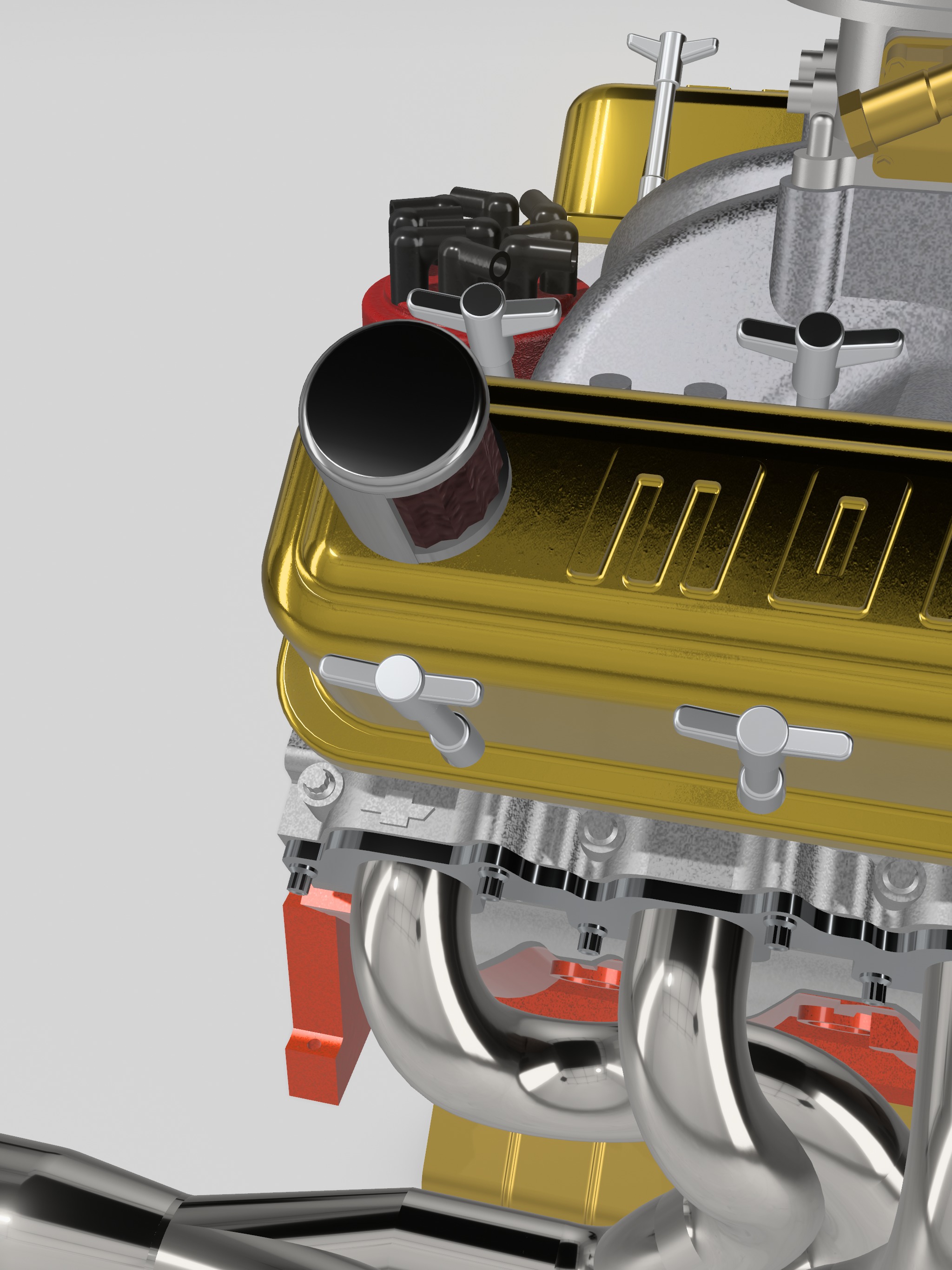 1980s 1990s style Big Block Chevy BBC Engine 3D model 3D printable ...