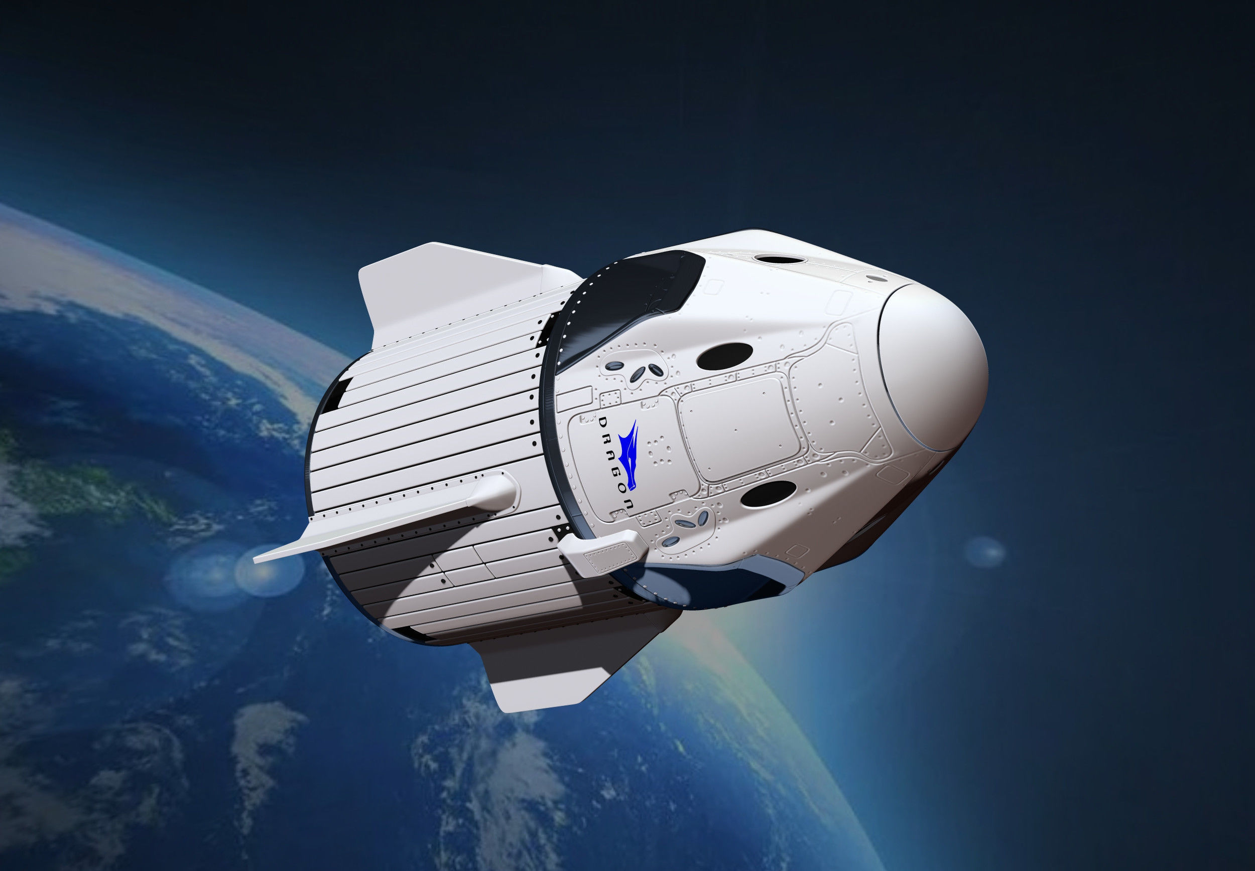 SpaceX Crew Dragon File STL - OBJ for 3D Printing 3D model 3D printable ...