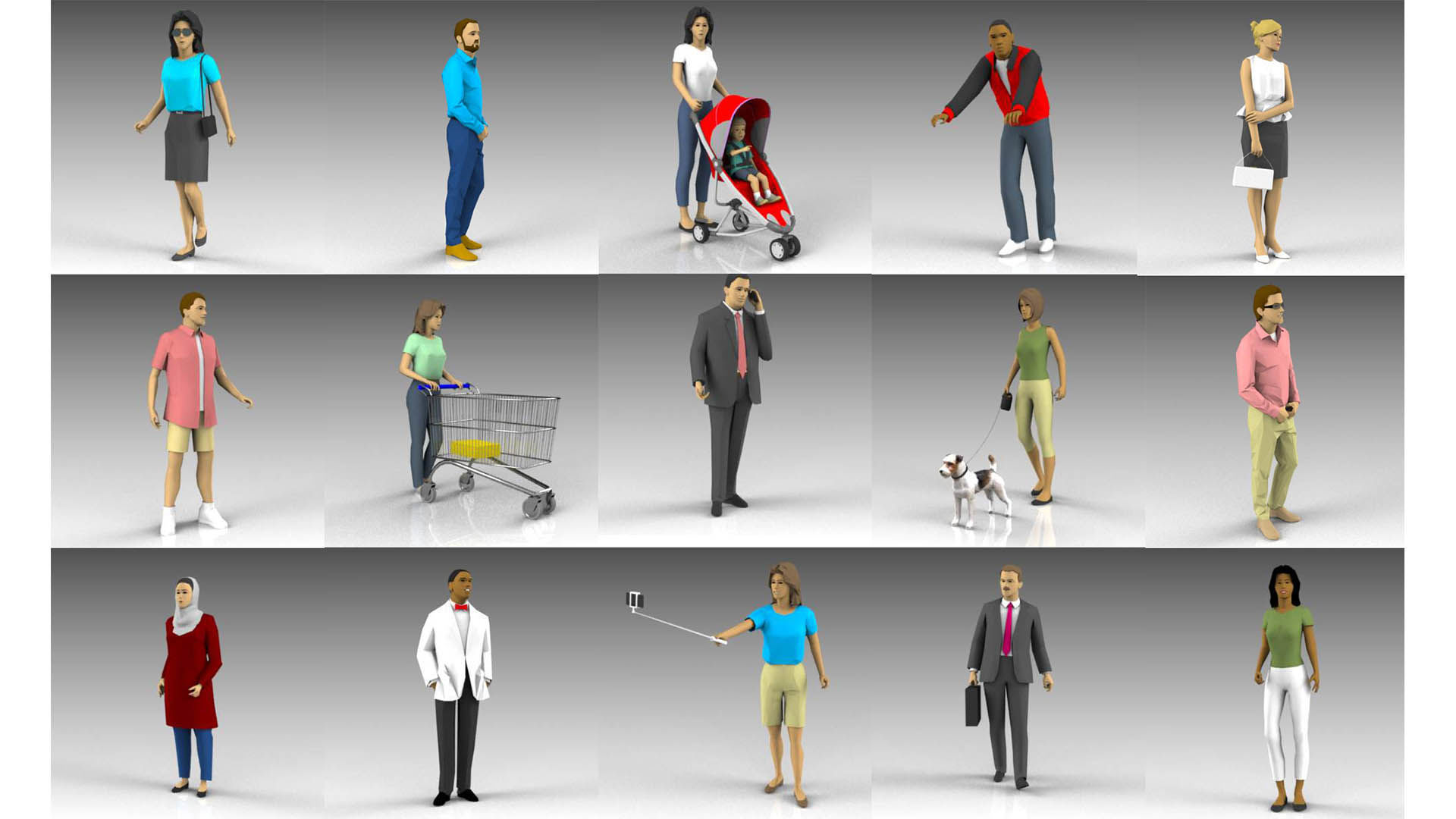 3D model Low Poly People Megapack VR / AR / low-poly | CGTrader
