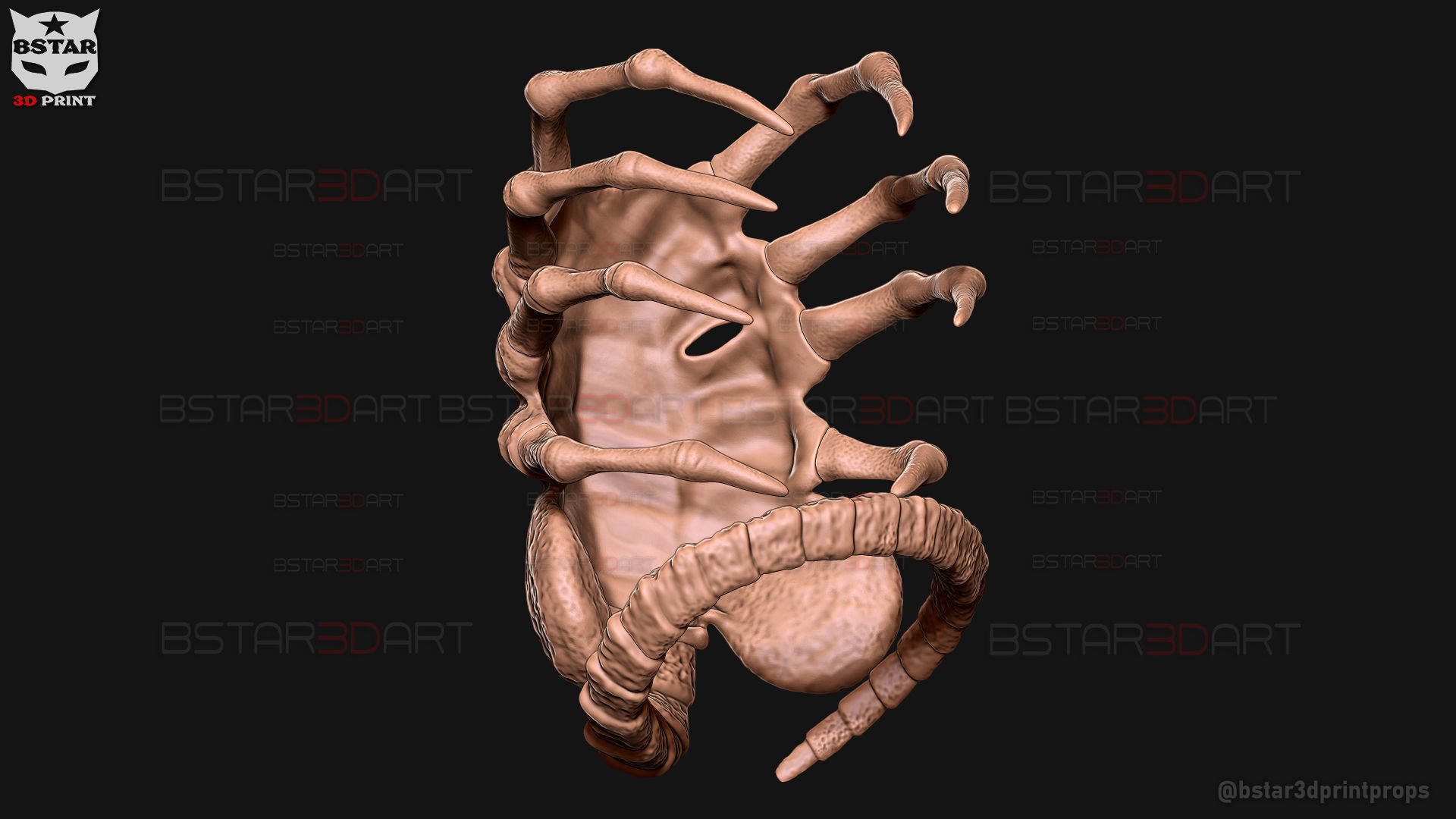 Alien Romulus Facehugger High Quality Mask 3D model 3D printable | CGTrader