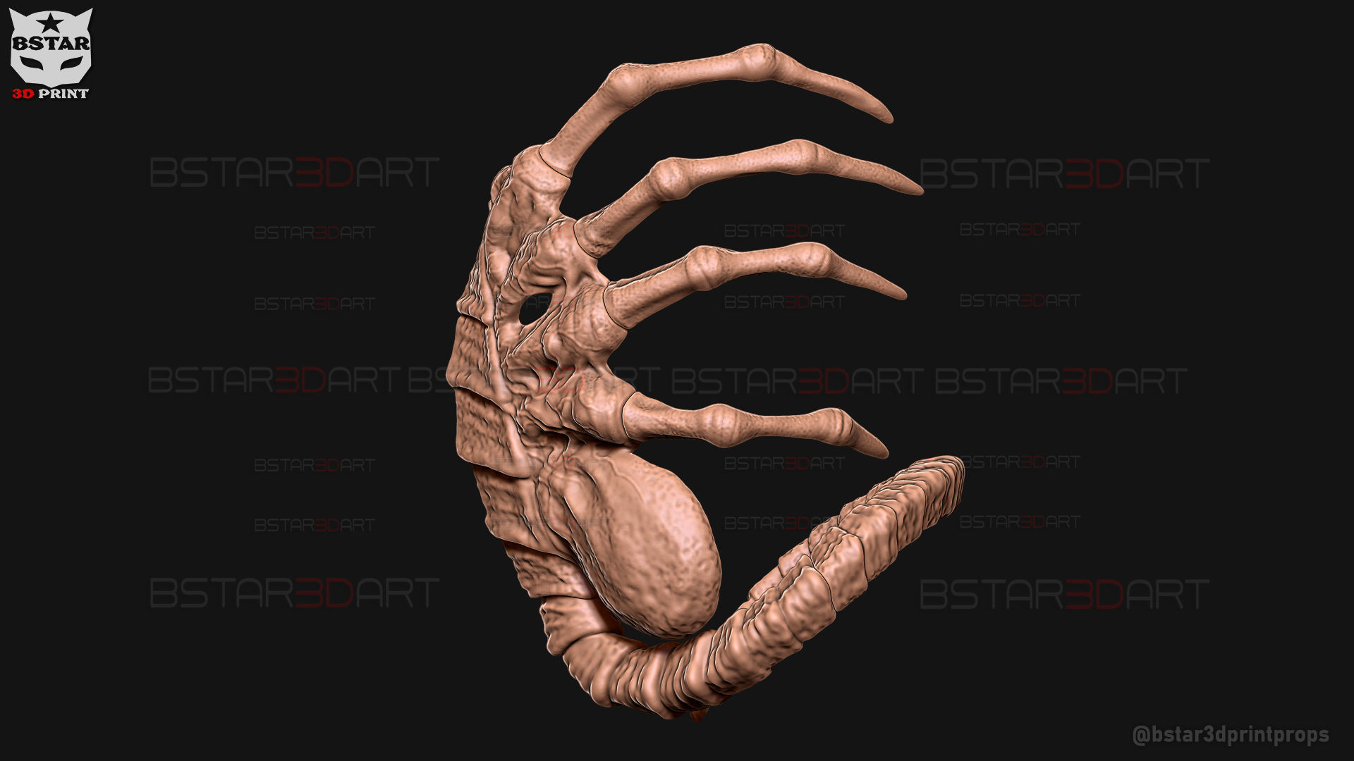 Alien Romulus Facehugger High Quality Mask 3D model 3D printable | CGTrader