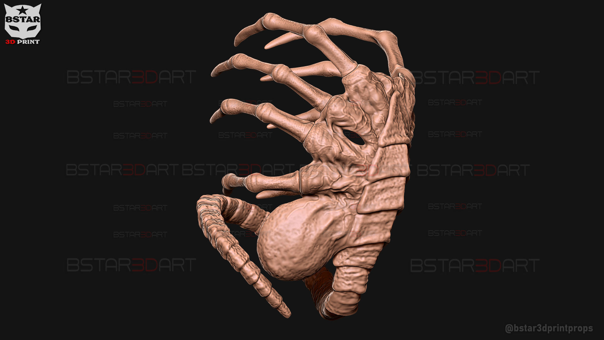 Alien Romulus Facehugger High Quality Mask 3D model 3D printable | CGTrader