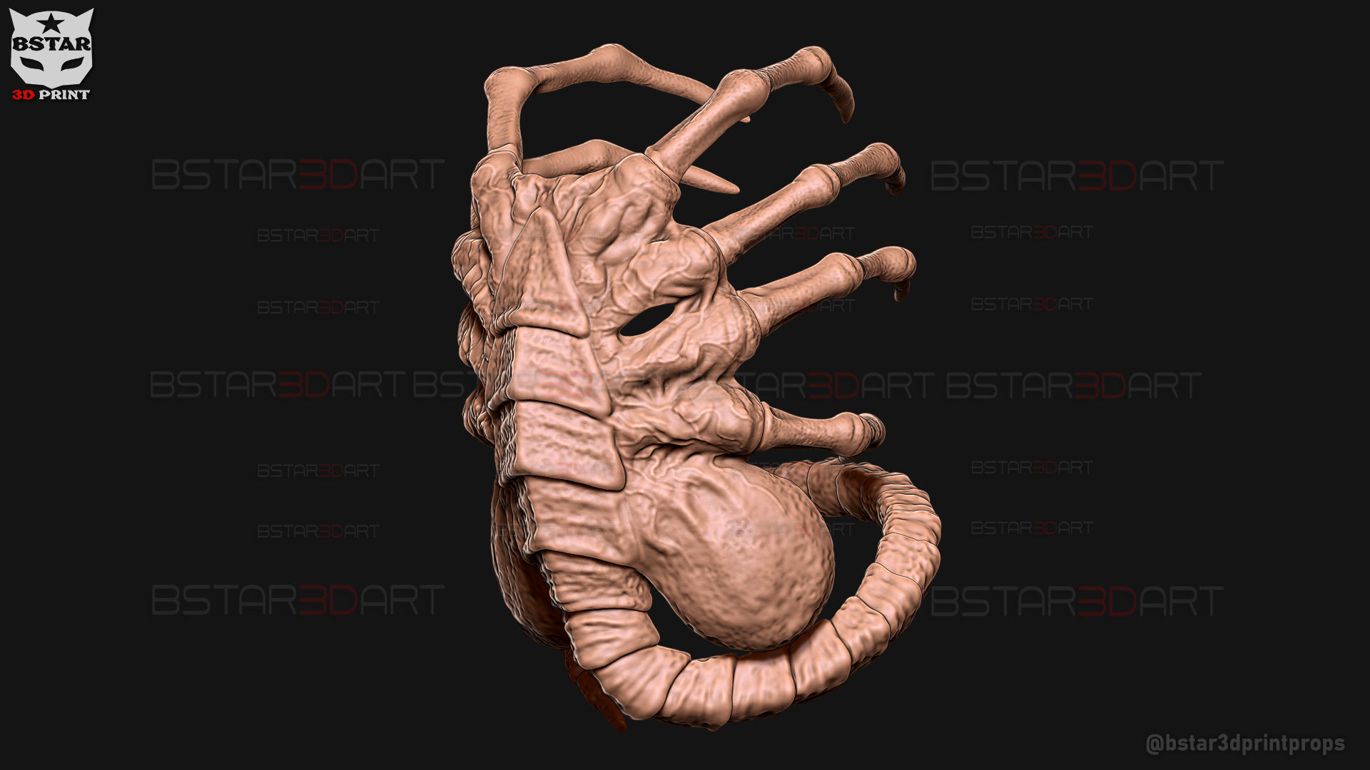 Alien Romulus Facehugger High Quality Mask 3D model 3D printable | CGTrader