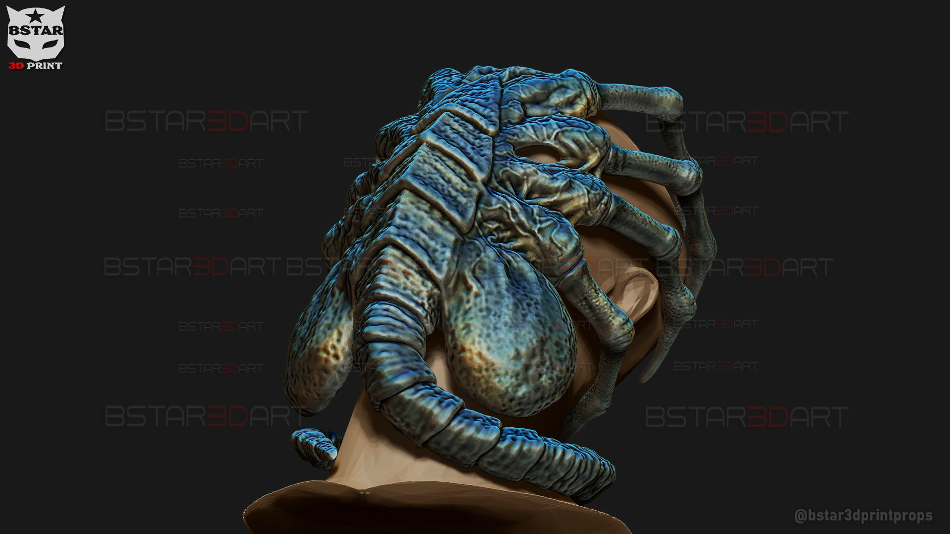 Alien Romulus Facehugger High Quality Mask 3D model 3D printable | CGTrader