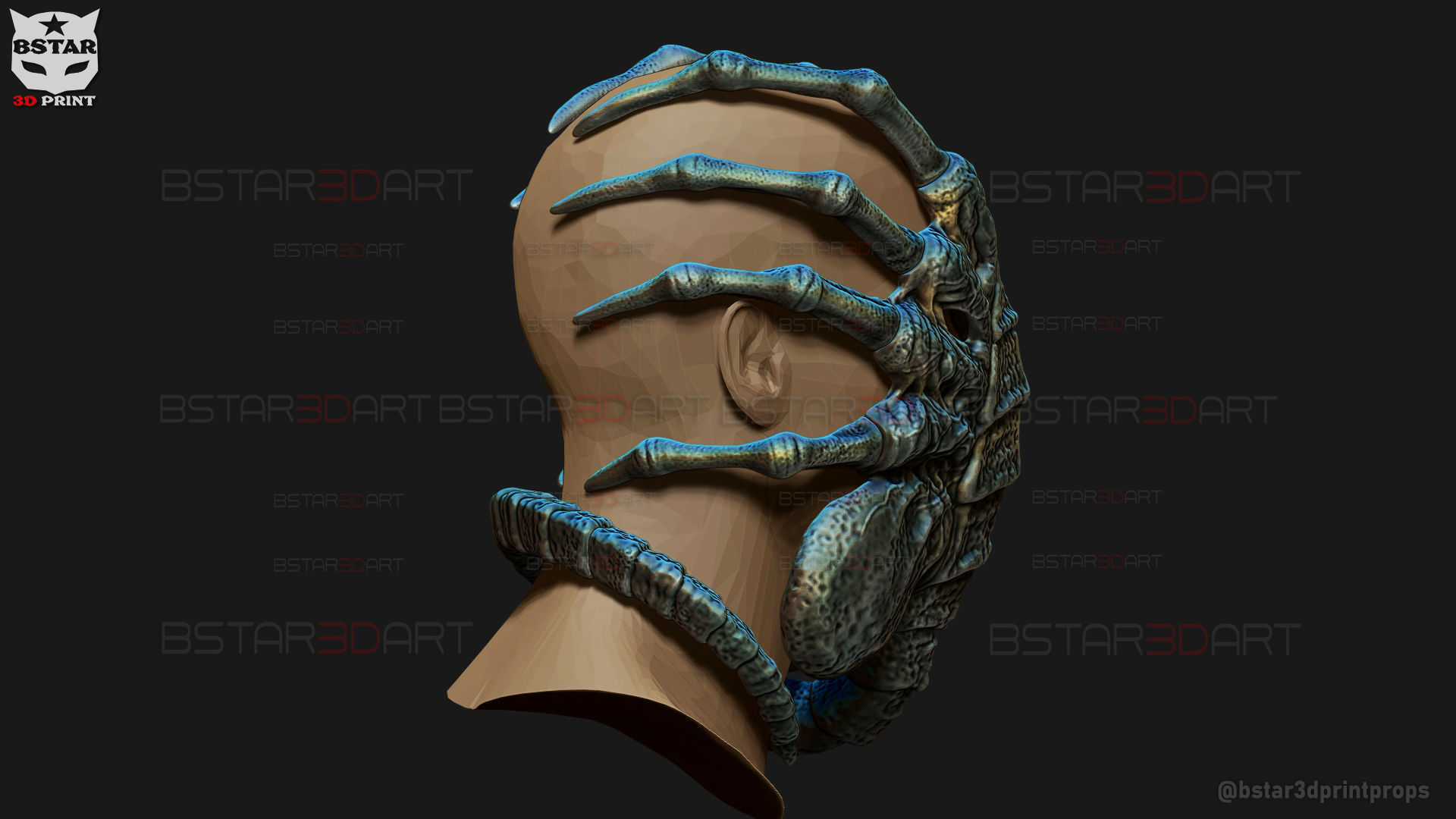 Alien Romulus Facehugger High Quality Mask 3D model 3D printable | CGTrader