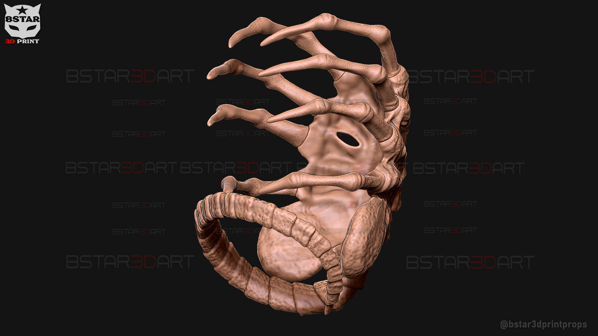 Alien Romulus Facehugger High Quality Mask 3D model 3D printable | CGTrader