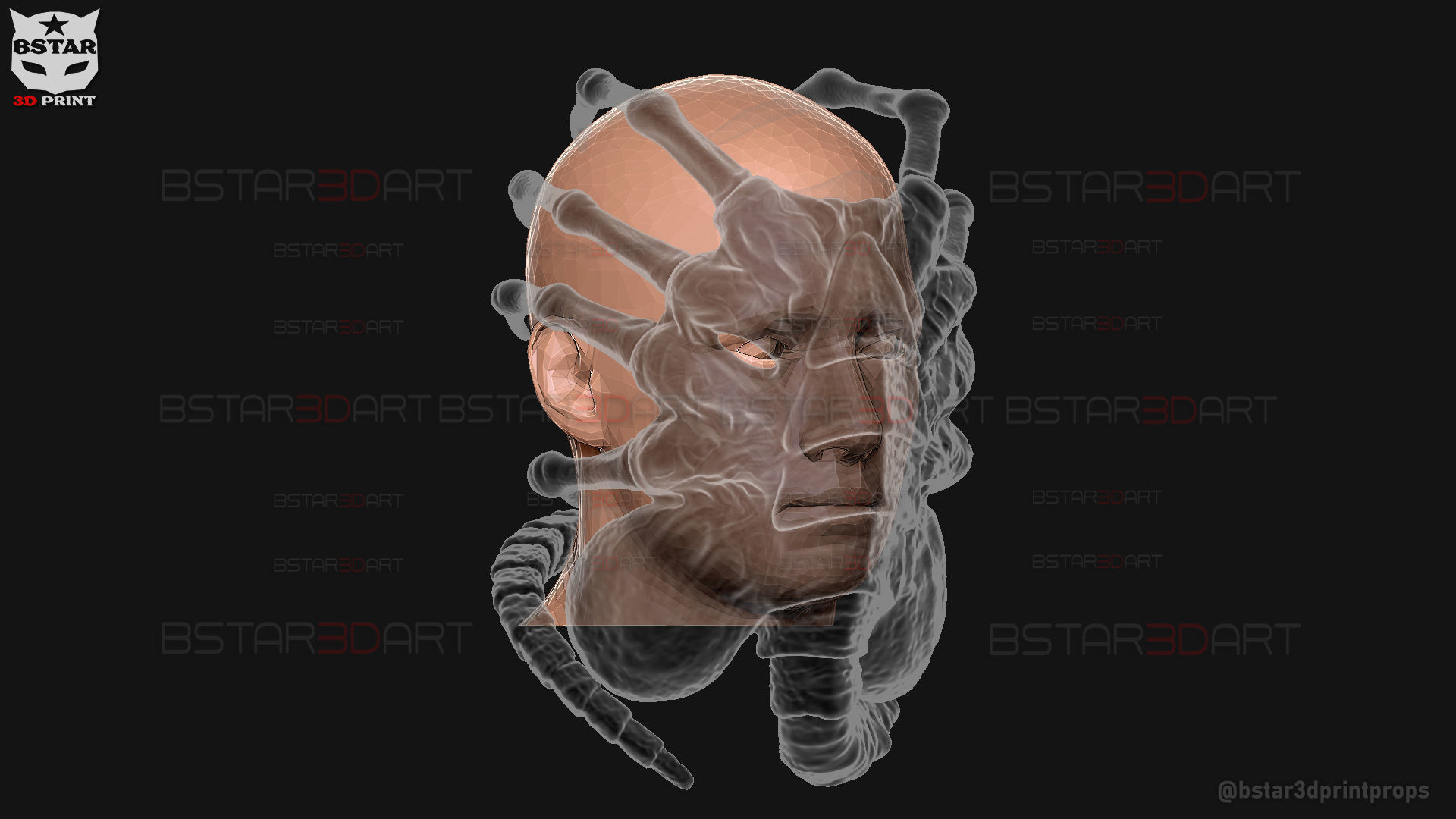 Alien Romulus Facehugger High Quality Mask 3D model 3D printable | CGTrader