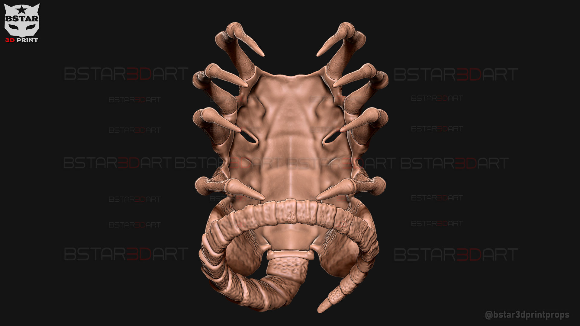 Alien Romulus Facehugger High Quality Mask 3D model 3D printable | CGTrader