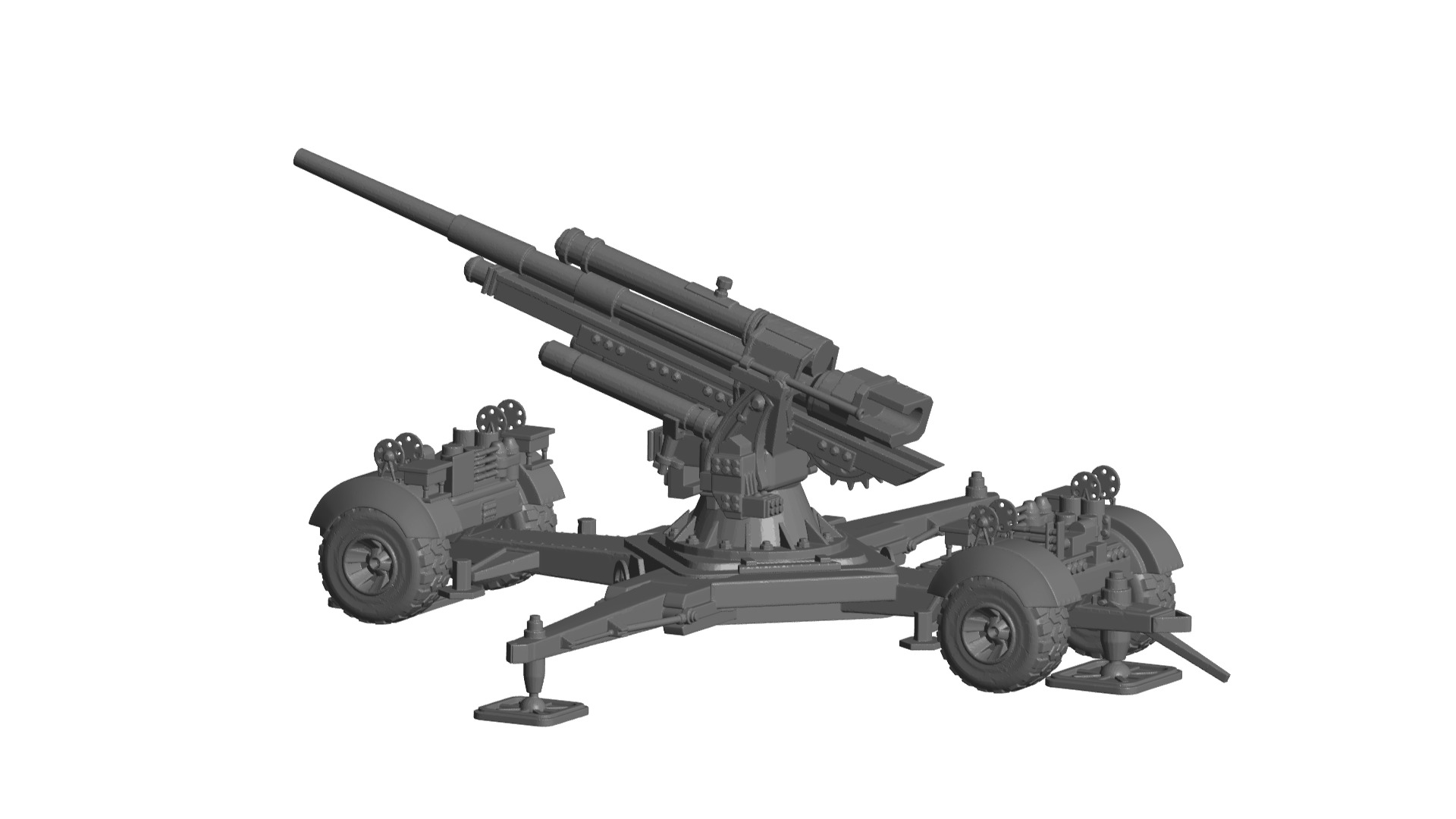 German 88 mm anti aircraft and anti tank artillery gun 3D model | CGTrader