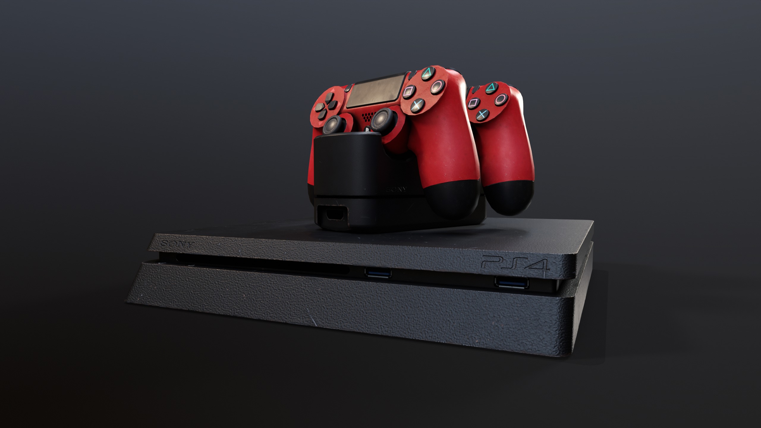 PS4 Slim with Dual Shock PS4 Controller and Controller Charger free VR ...