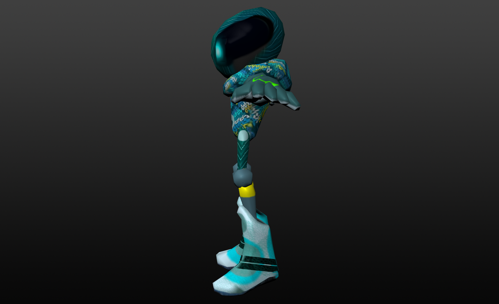 3D model Low-Poly-Hi-Res-Mechanim alien leg VR / AR / low-poly rigged ...