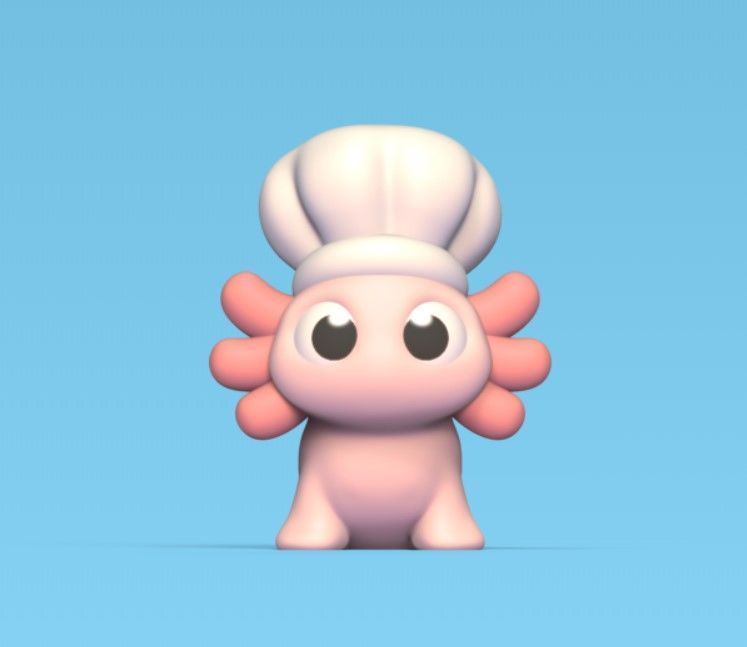Axolotl Cook 3D model 3D printable | CGTrader