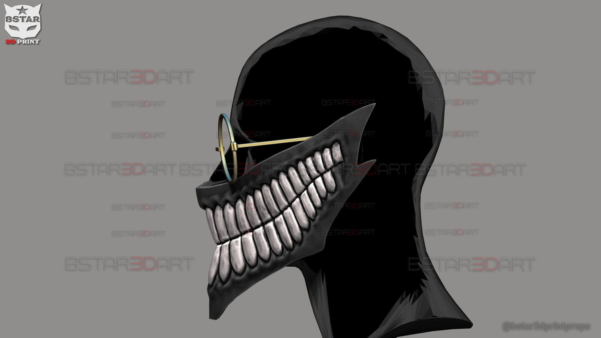 Dandadan Okarun Half Mask With Glasses - Anime Cosplay 3D model 3D ...