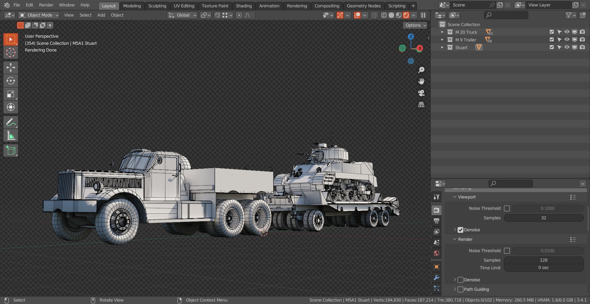 3D model M19 Tank Transporter-Stuart Tank Base Mesh Model VR / AR / low ...