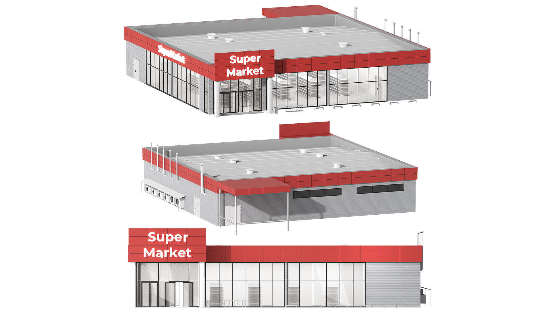 Supermarket Small grocery store shop 3D model | CGTrader