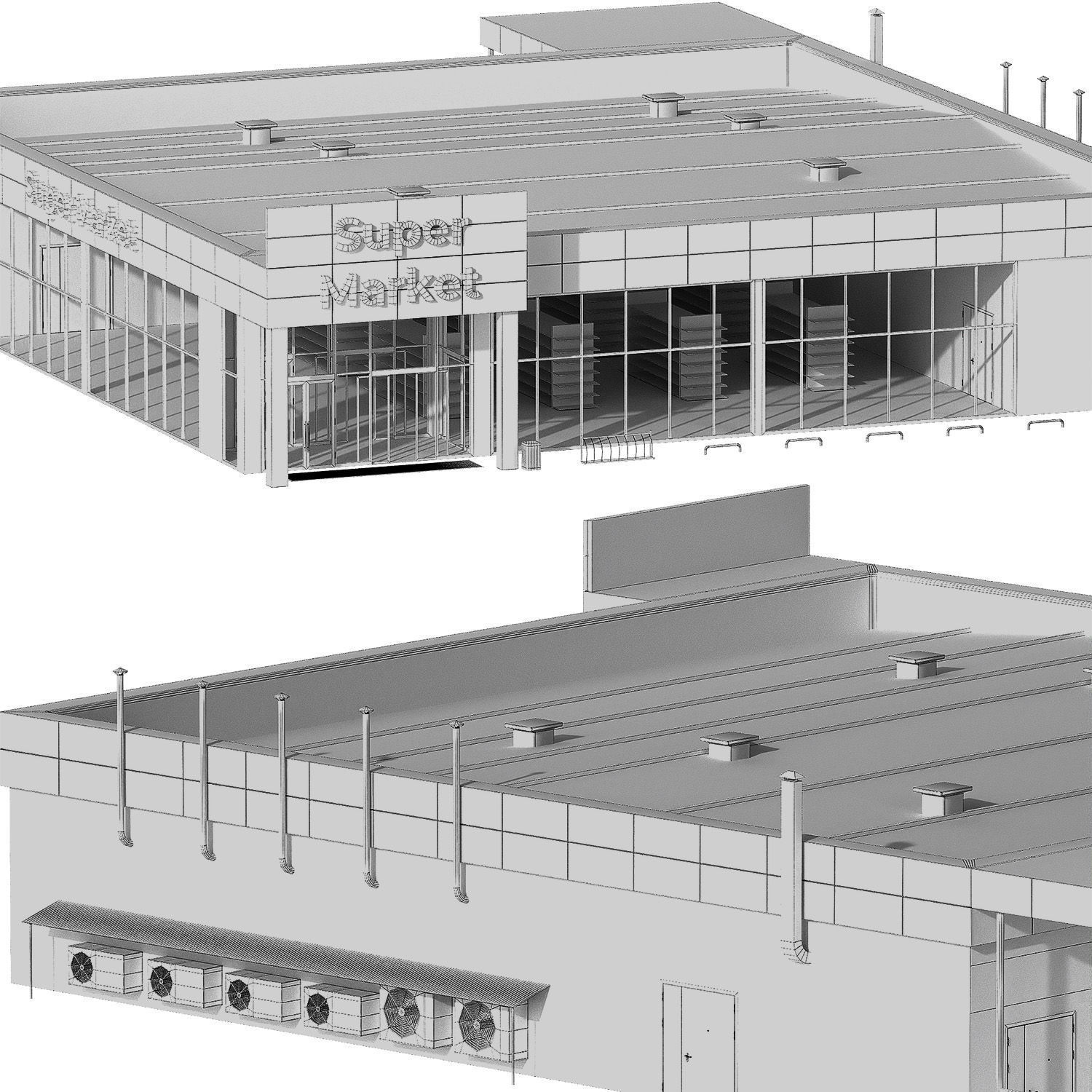 Supermarket Small grocery store shop 3D model | CGTrader