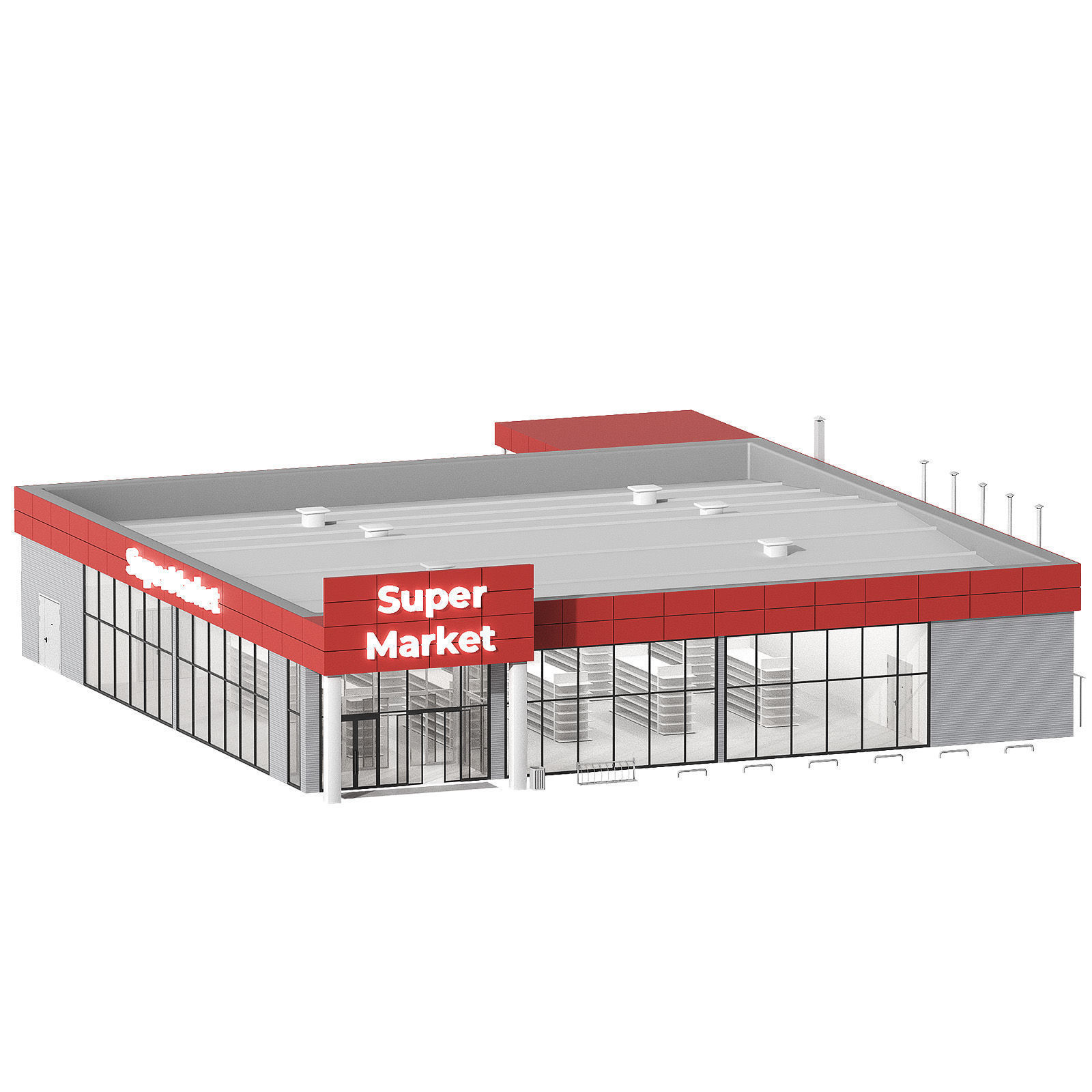 Supermarket Small grocery store shop 3D model | CGTrader