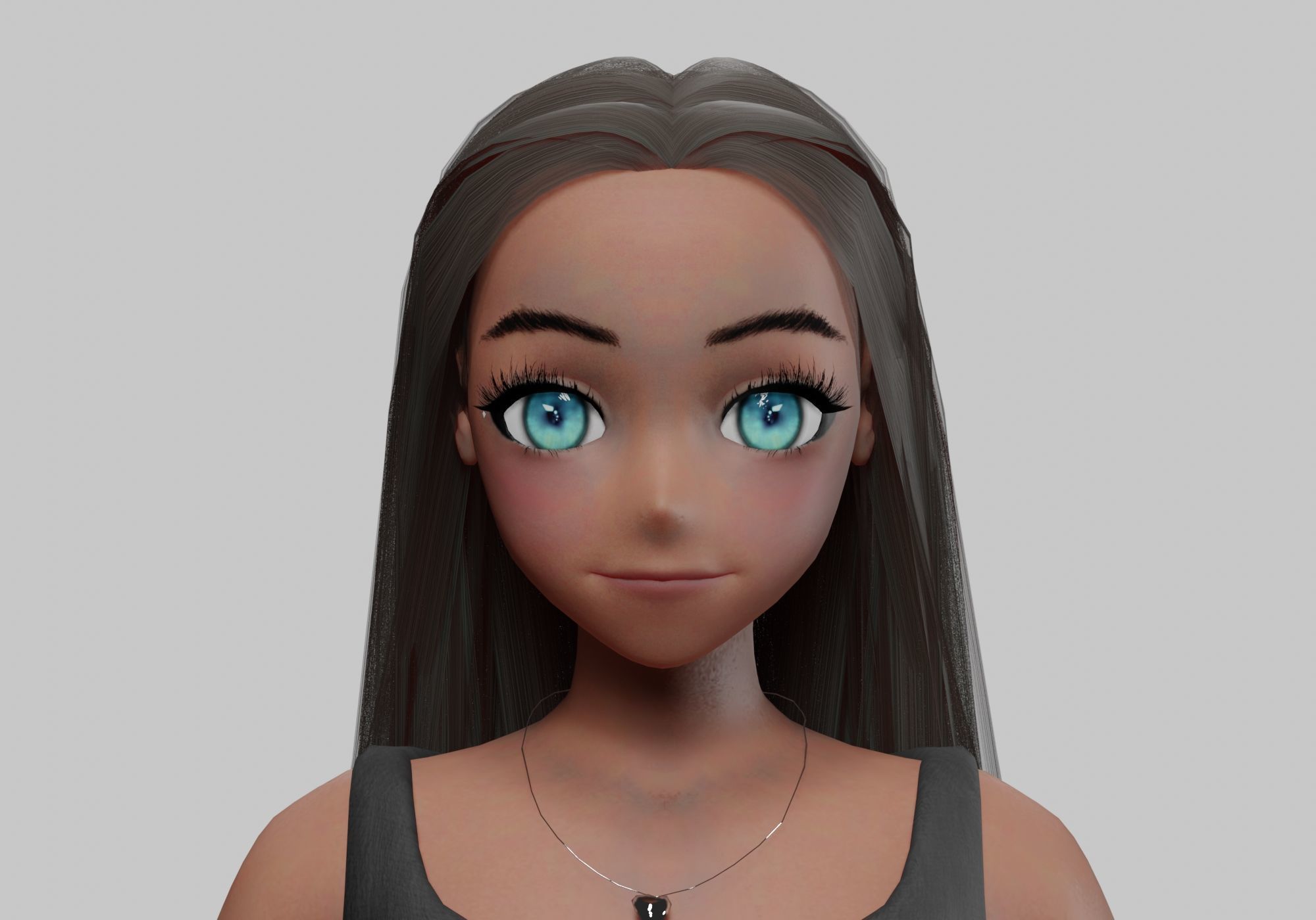3d Model Anime Cartoon Girl V31613 Vr Ar Low Poly Cgtrader