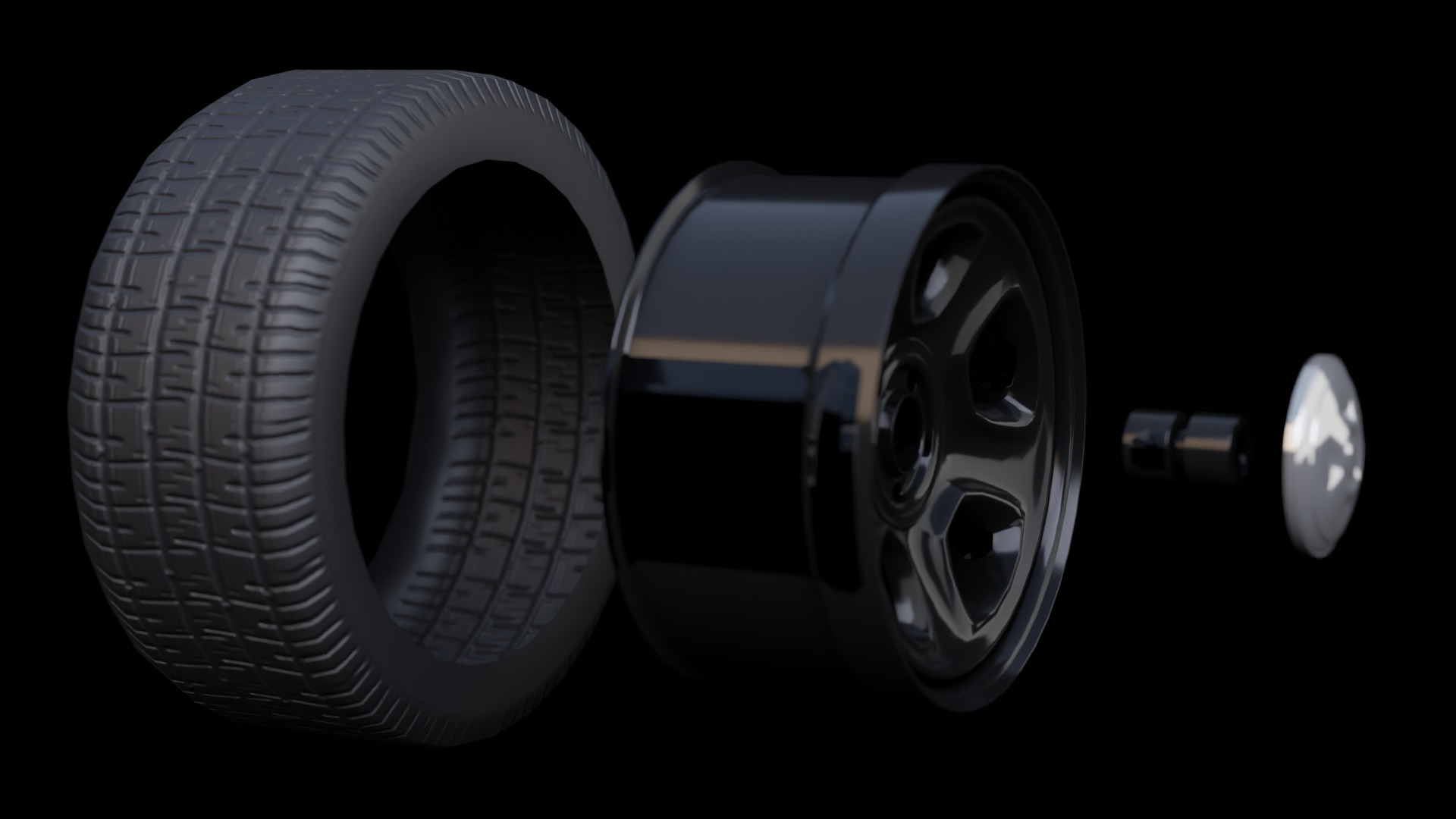 Police car wheel low poly 3d model free VR / AR / low-poly 3D model ...