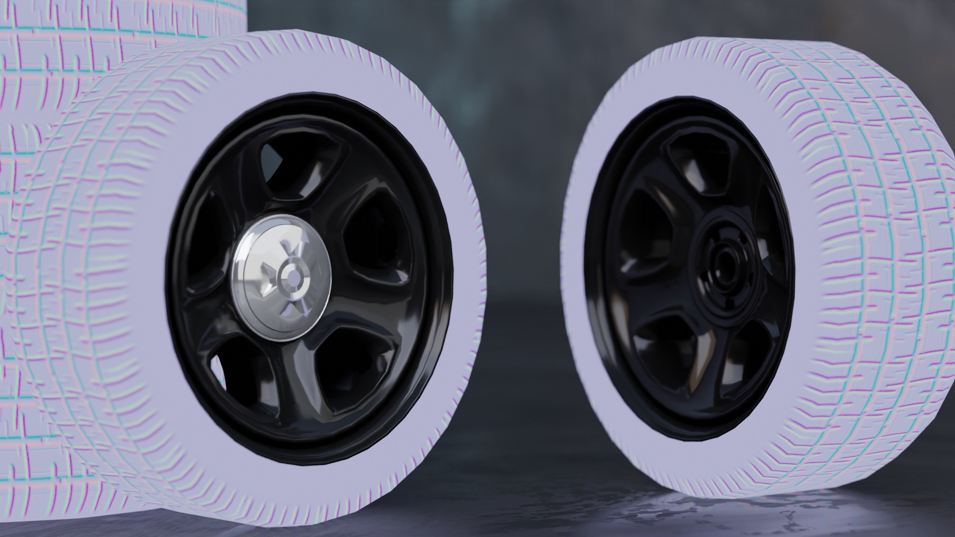 Police car wheel low poly 3d model free VR / AR / low-poly 3D model ...