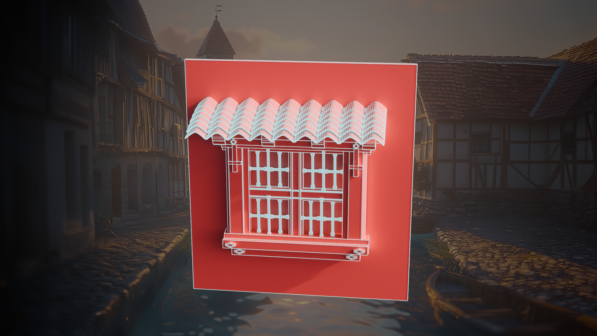 Fantasy Medieval Stylized Window - Mediterranean Tile Roof 3D model ...