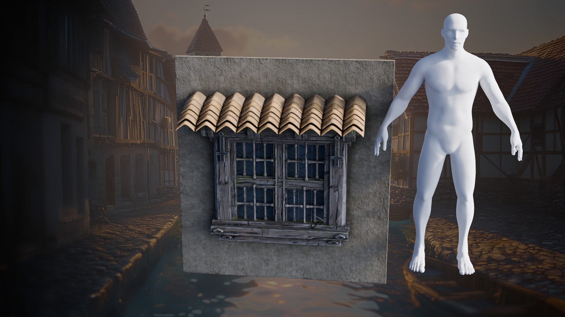 Fantasy Medieval Stylized Window - Mediterranean Tile Roof 3D model ...