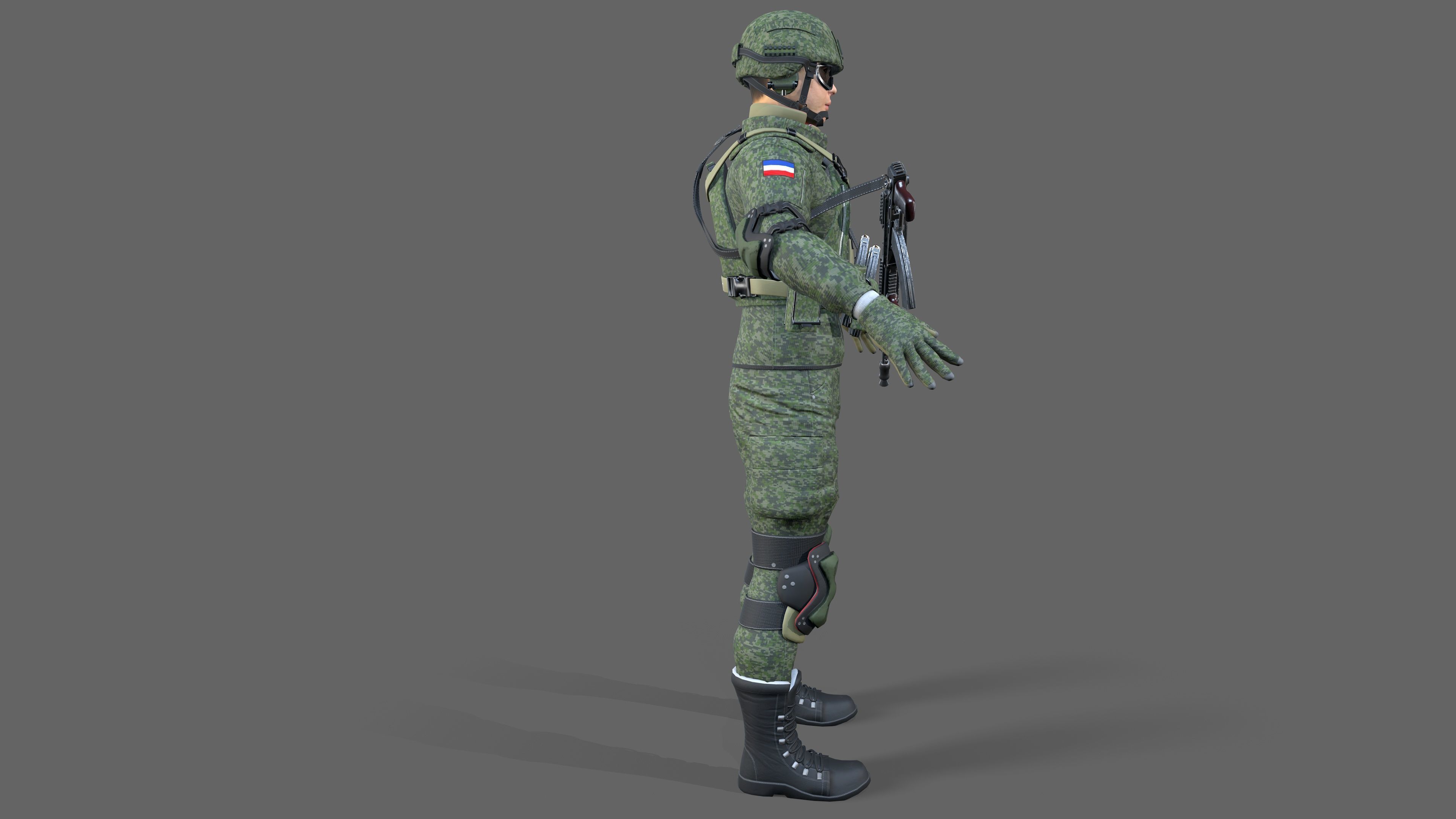 3D model Russian Tactical Soldier VR / AR / low-poly rigged animated ...