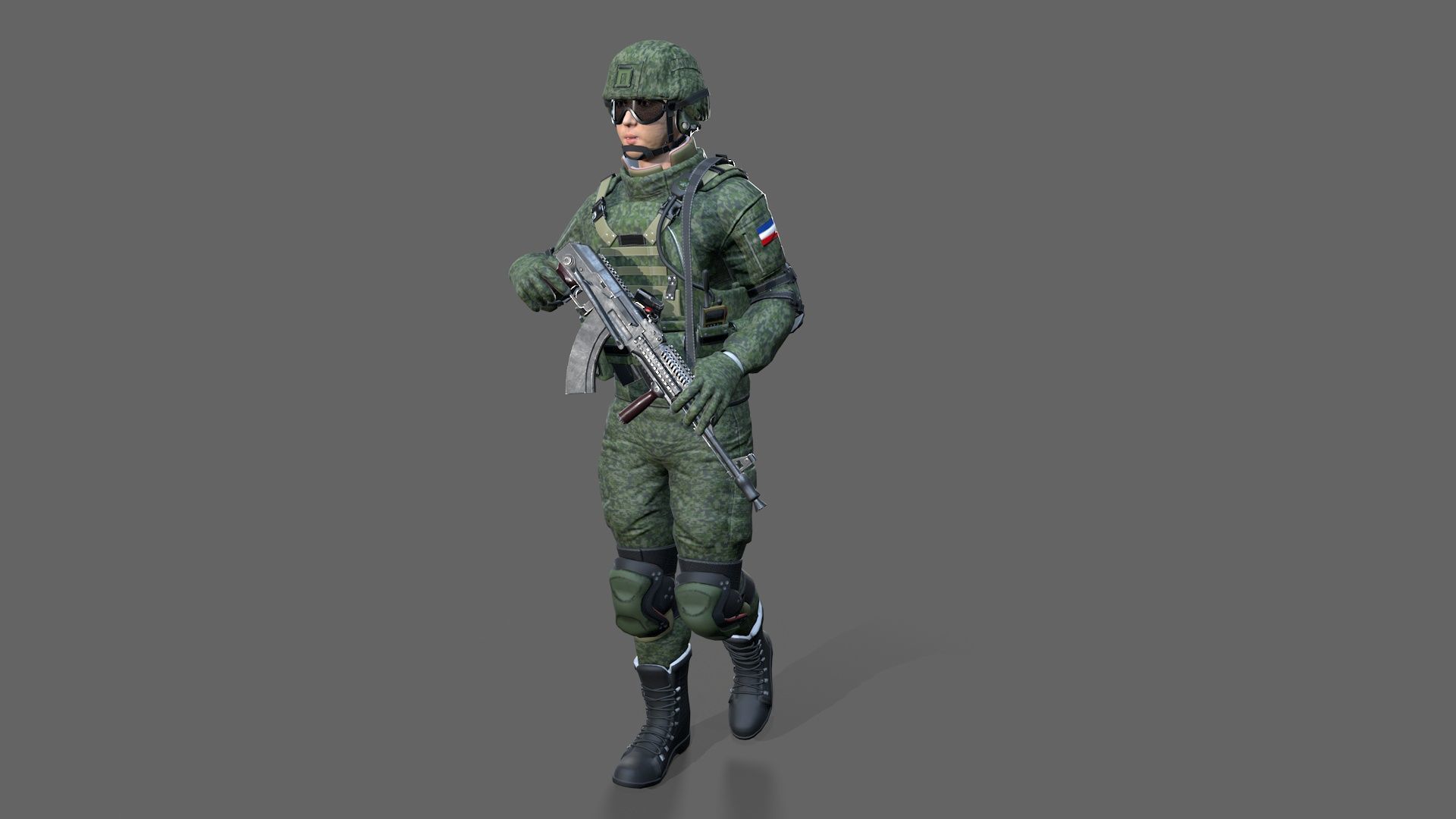 3D model Russian Tactical Soldier VR / AR / low-poly rigged animated ...