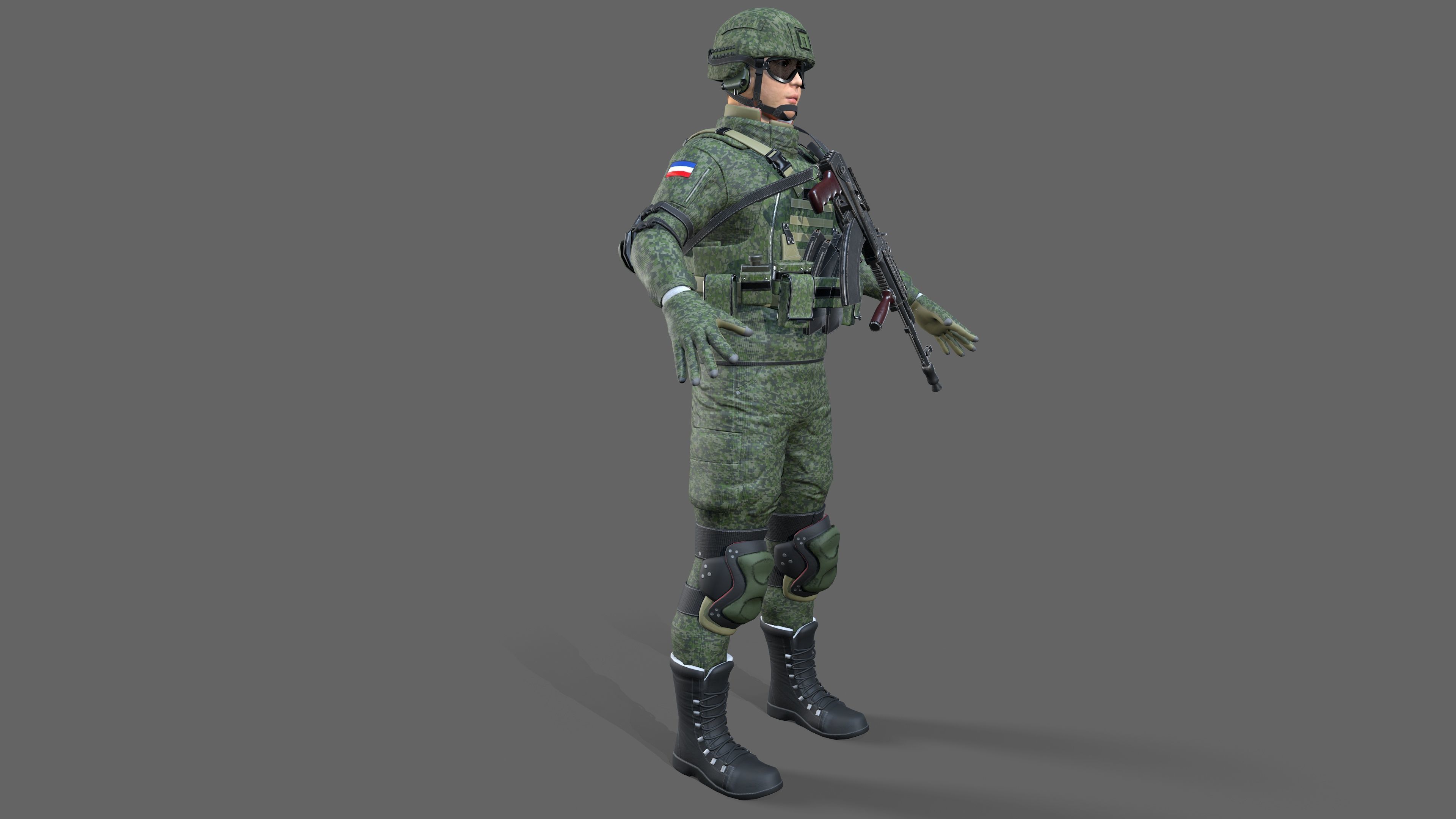 3D model Russian Tactical Soldier VR / AR / low-poly rigged animated ...