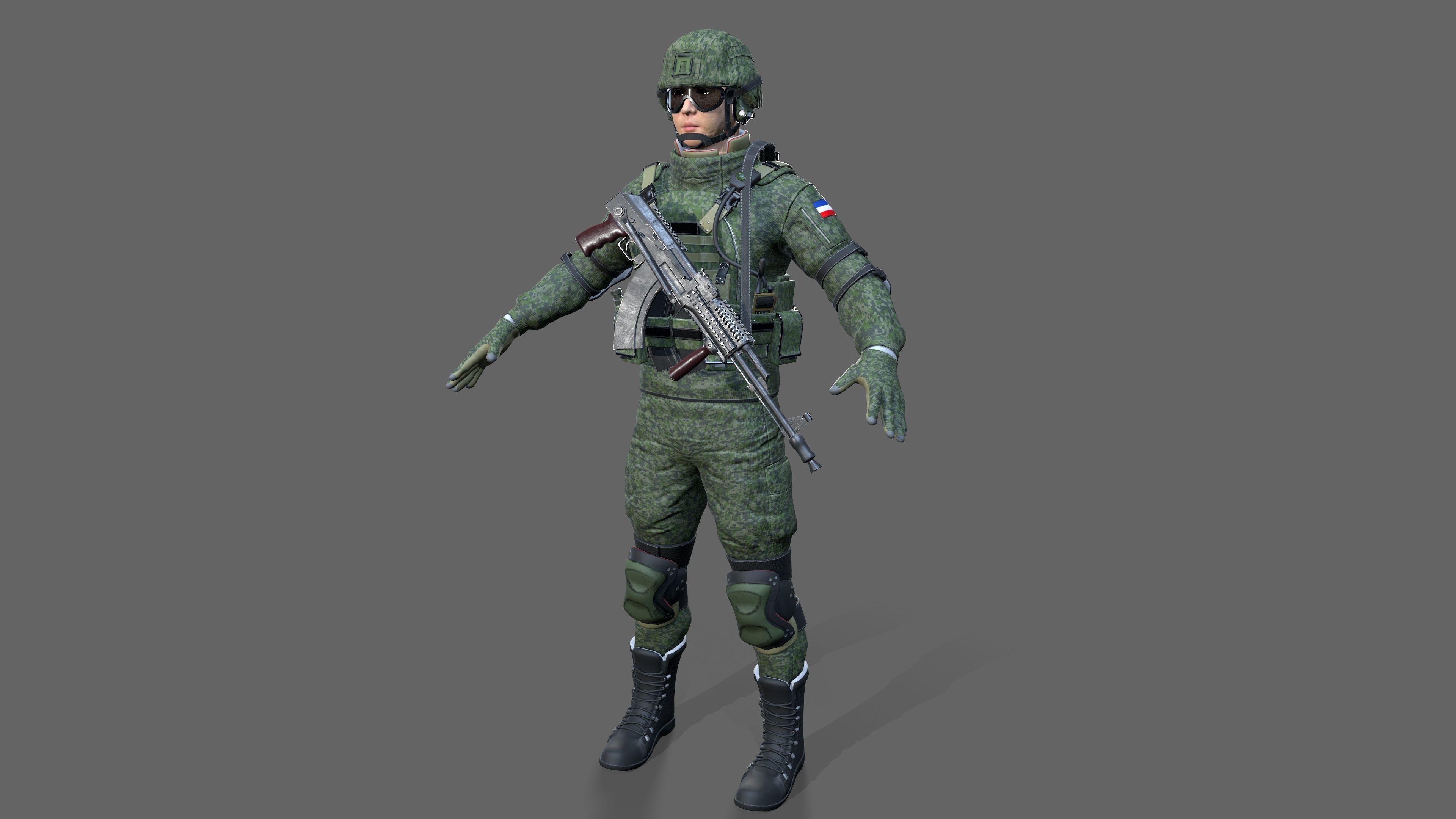 3D model Russian Tactical Soldier VR / AR / low-poly rigged animated ...