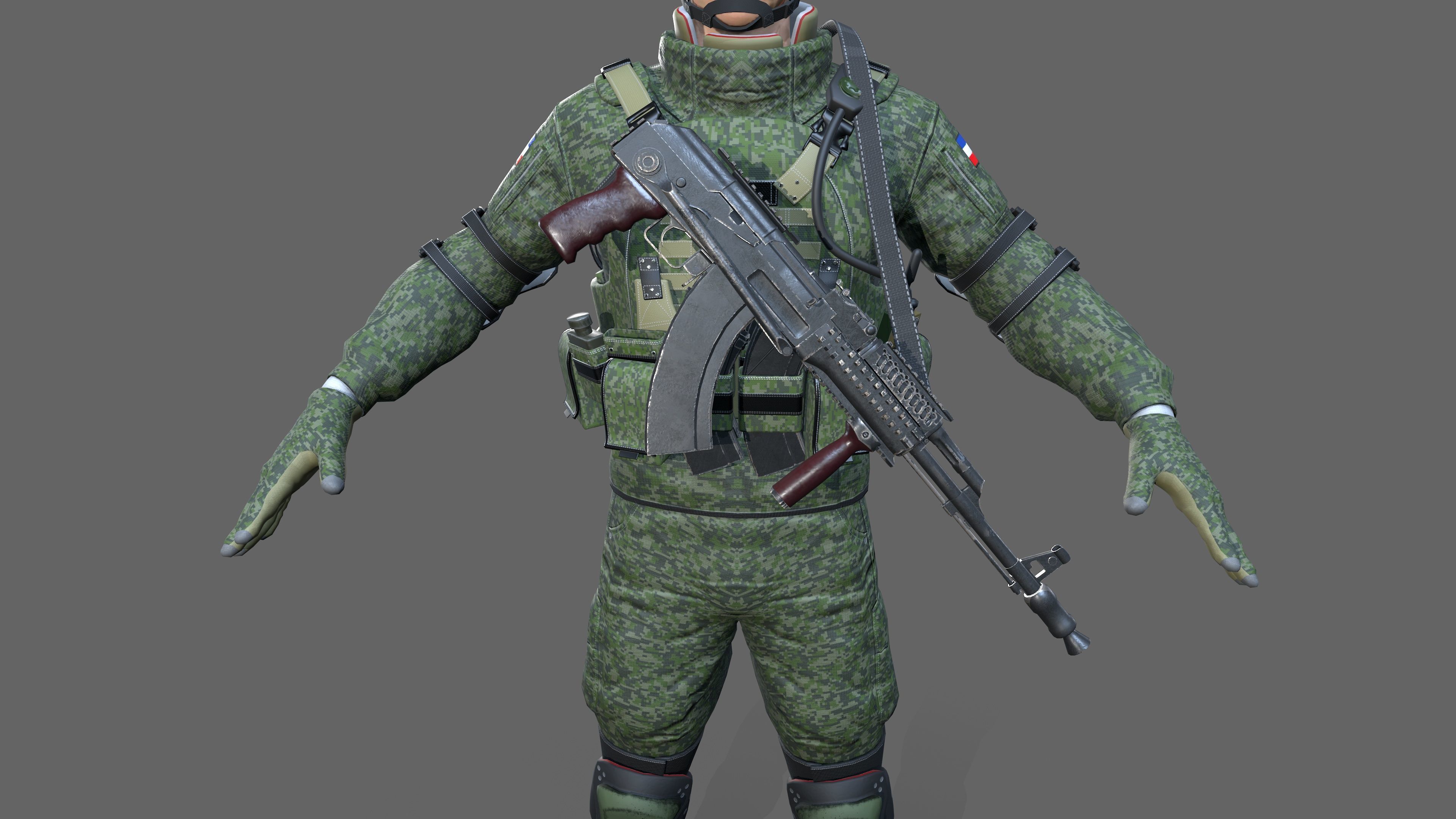 3D model Russian Tactical Soldier VR / AR / low-poly rigged animated ...