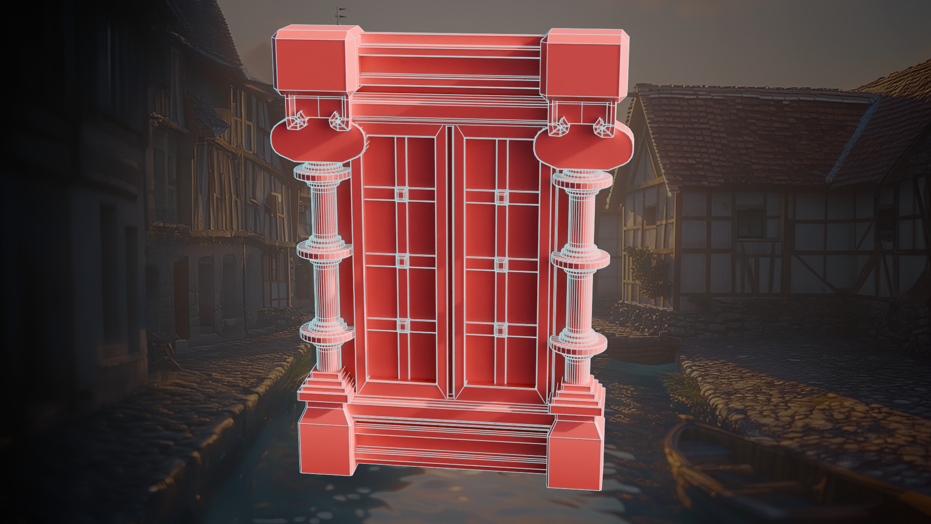 Fantasy Medieval Stylized Window - Stone Pillars and Iron Bars 3D model ...