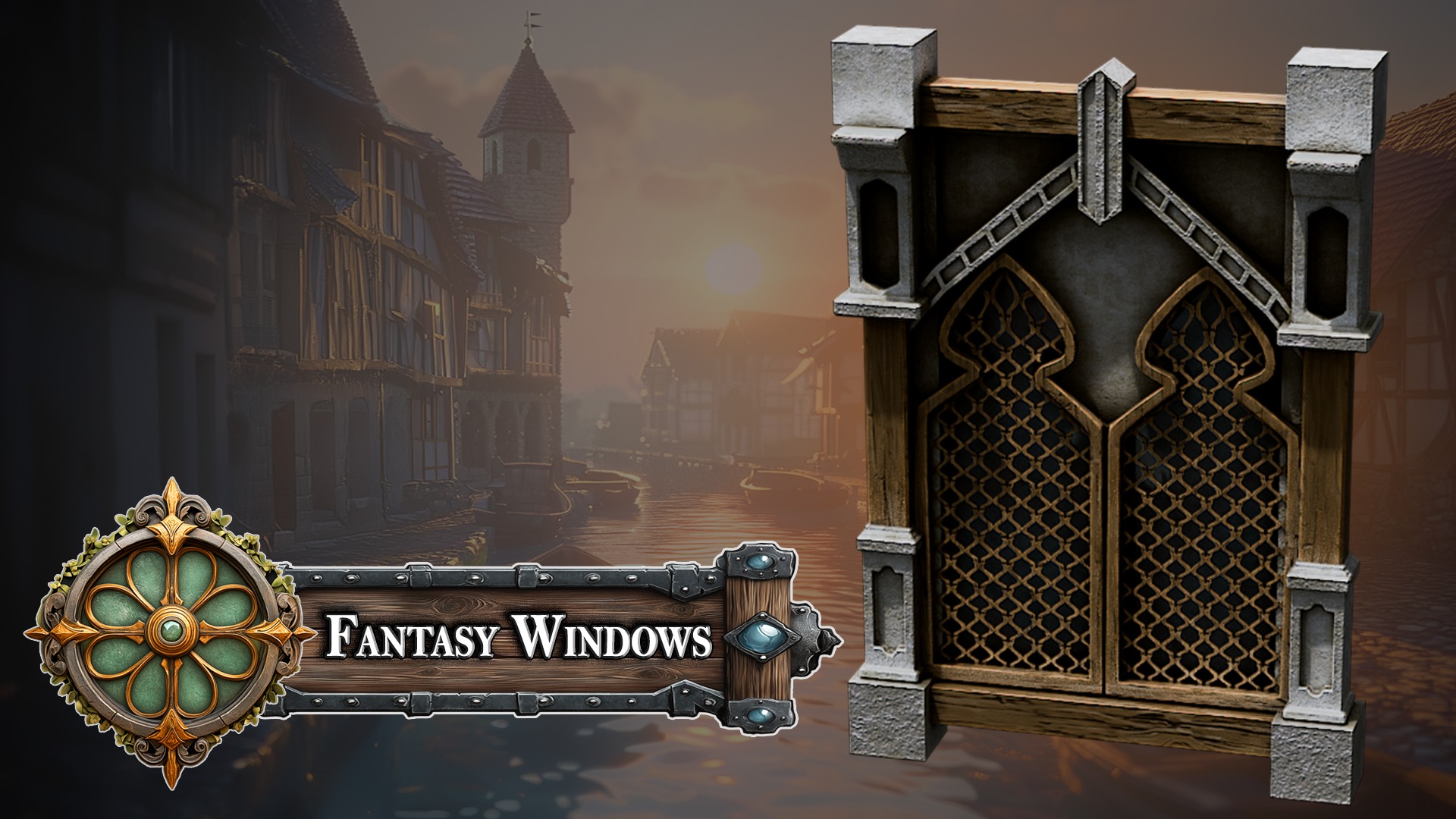 Fantasy Medieval Stylized Window - Ornate Castle Screen 3D model | CGTrader