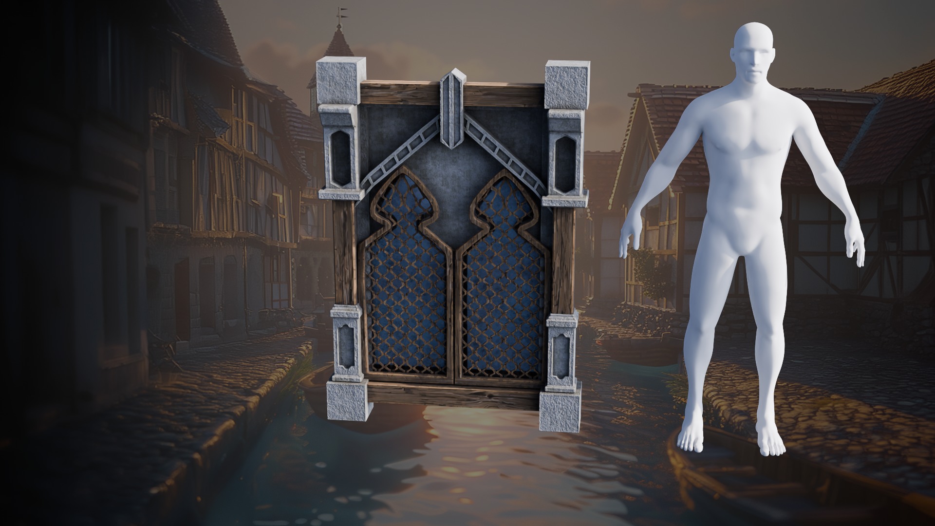 Fantasy Medieval Stylized Window - Ornate Castle Screen 3D model | CGTrader