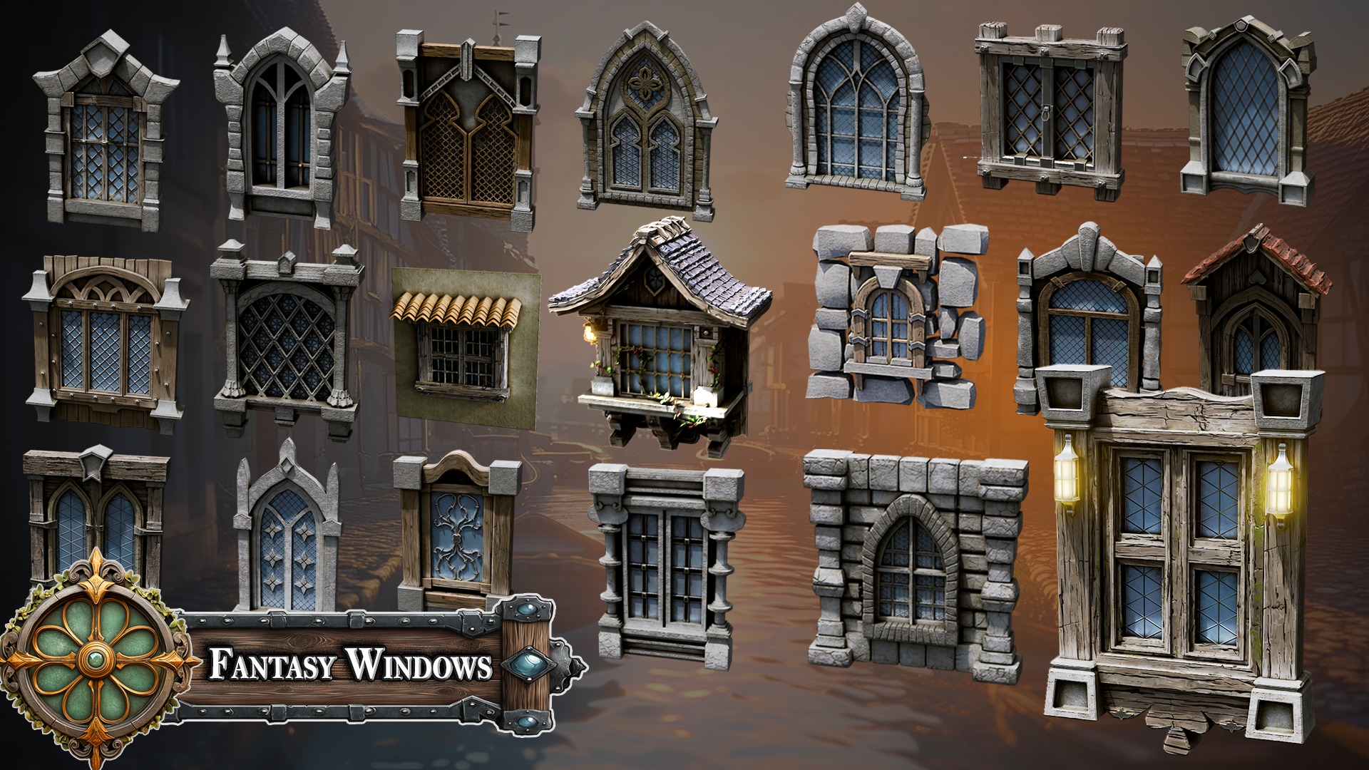 Fantasy Medieval Stylized Window - Ornate Castle Screen 3D model | CGTrader