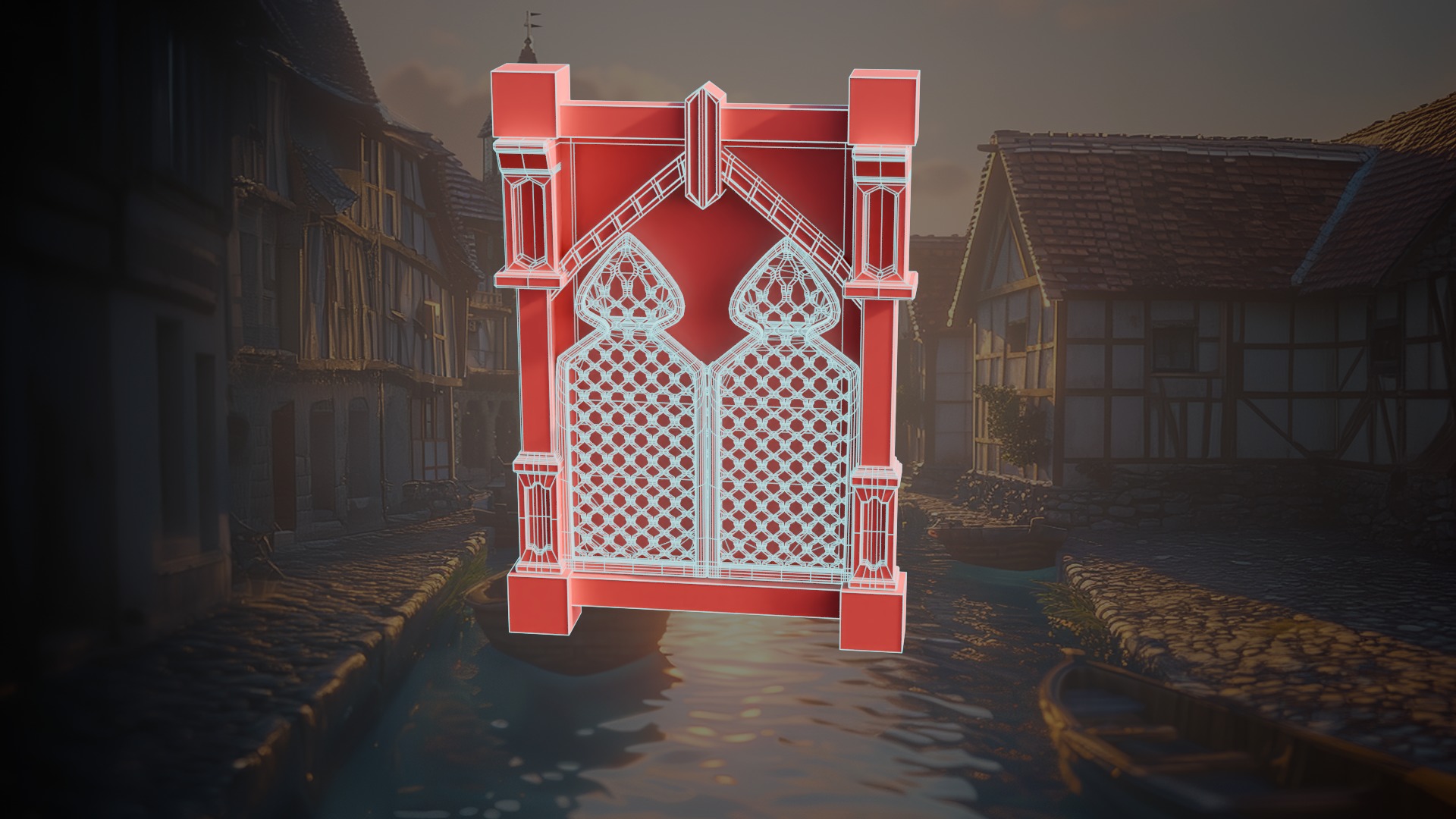 Fantasy Medieval Stylized Window - Ornate Castle Screen 3D model | CGTrader