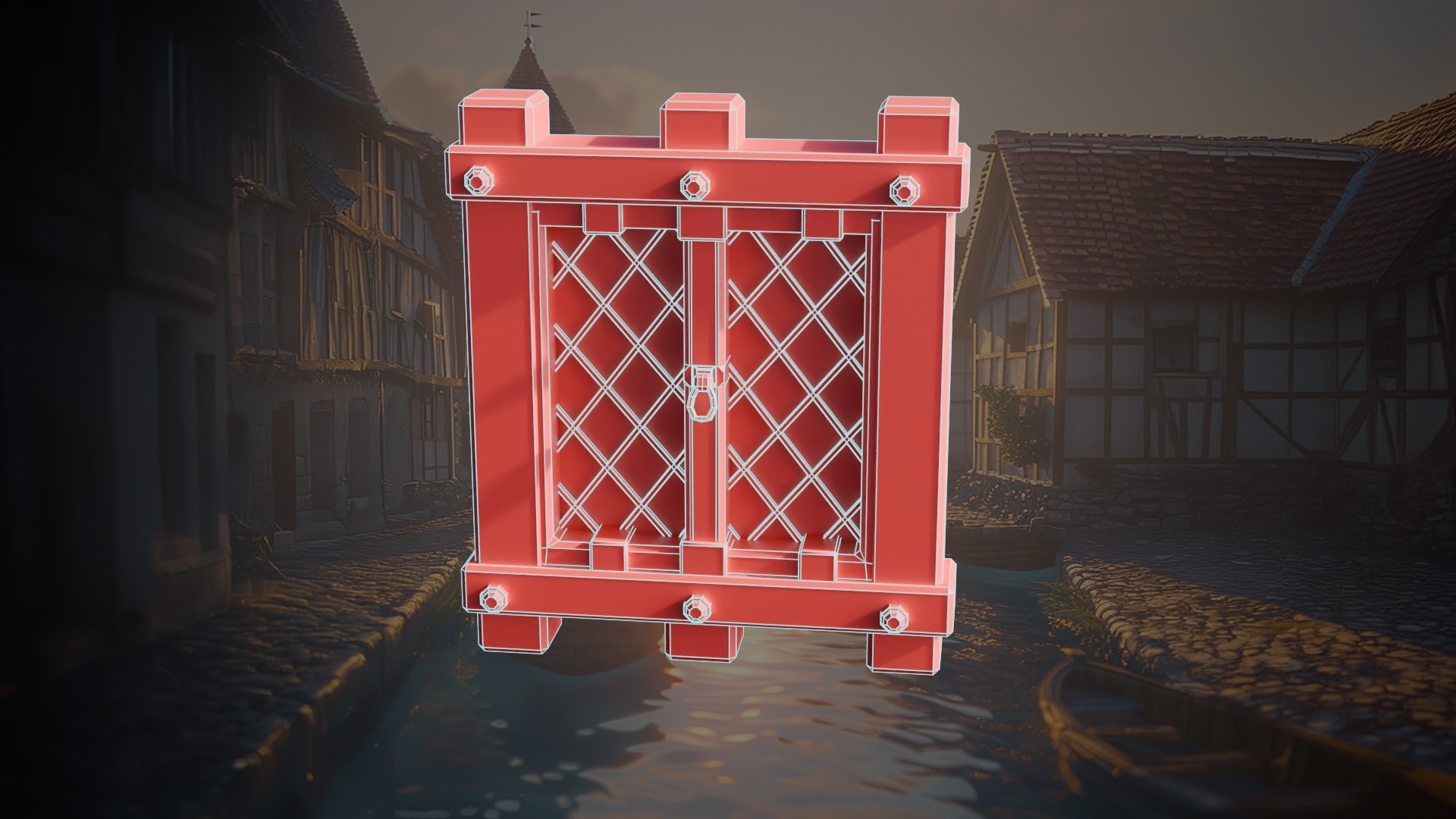 Fantasy Medieval Stylized Window - Simple Wooden Shutter 3D model ...