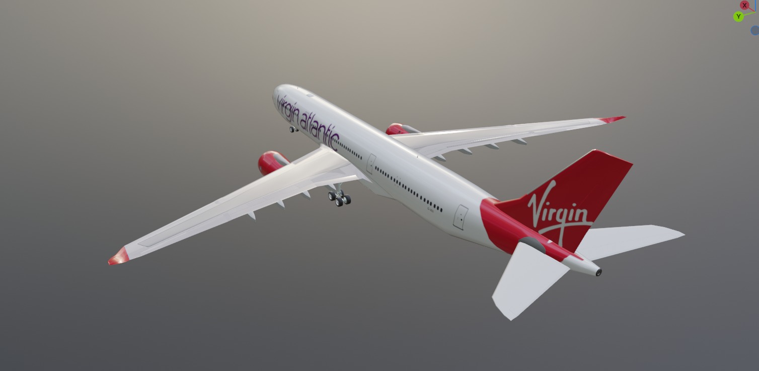 3D model Virgin Atlantic Airbus a330-900neo model with cockpit VR / AR ...
