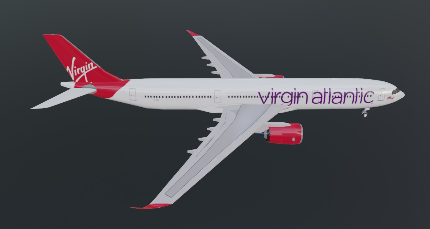 3D model Virgin Atlantic Airbus a330-900neo model with cockpit VR / AR ...