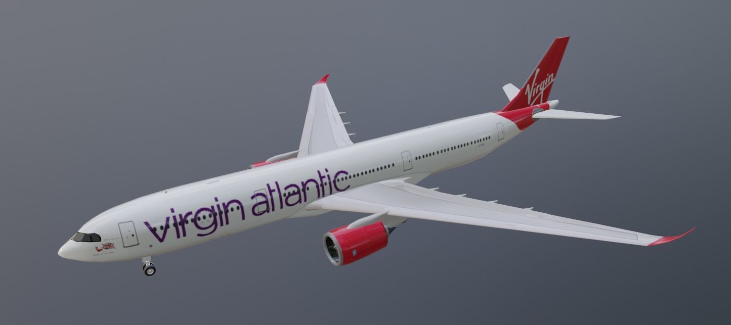 3D model Virgin Atlantic Airbus a330-900neo model with cockpit VR / AR ...