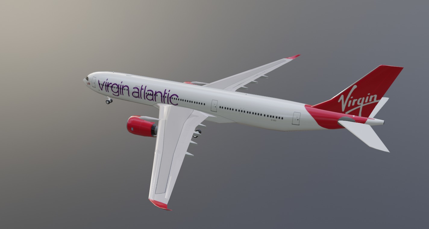 3D model Virgin Atlantic Airbus a330-900neo model with cockpit VR / AR ...