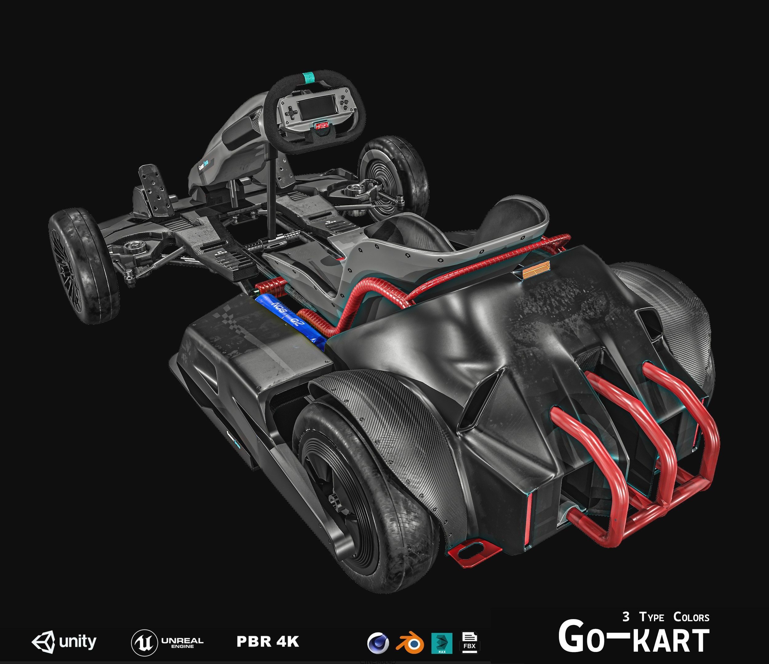 3D model Go Kart 3 Set VR / AR / low-poly | CGTrader