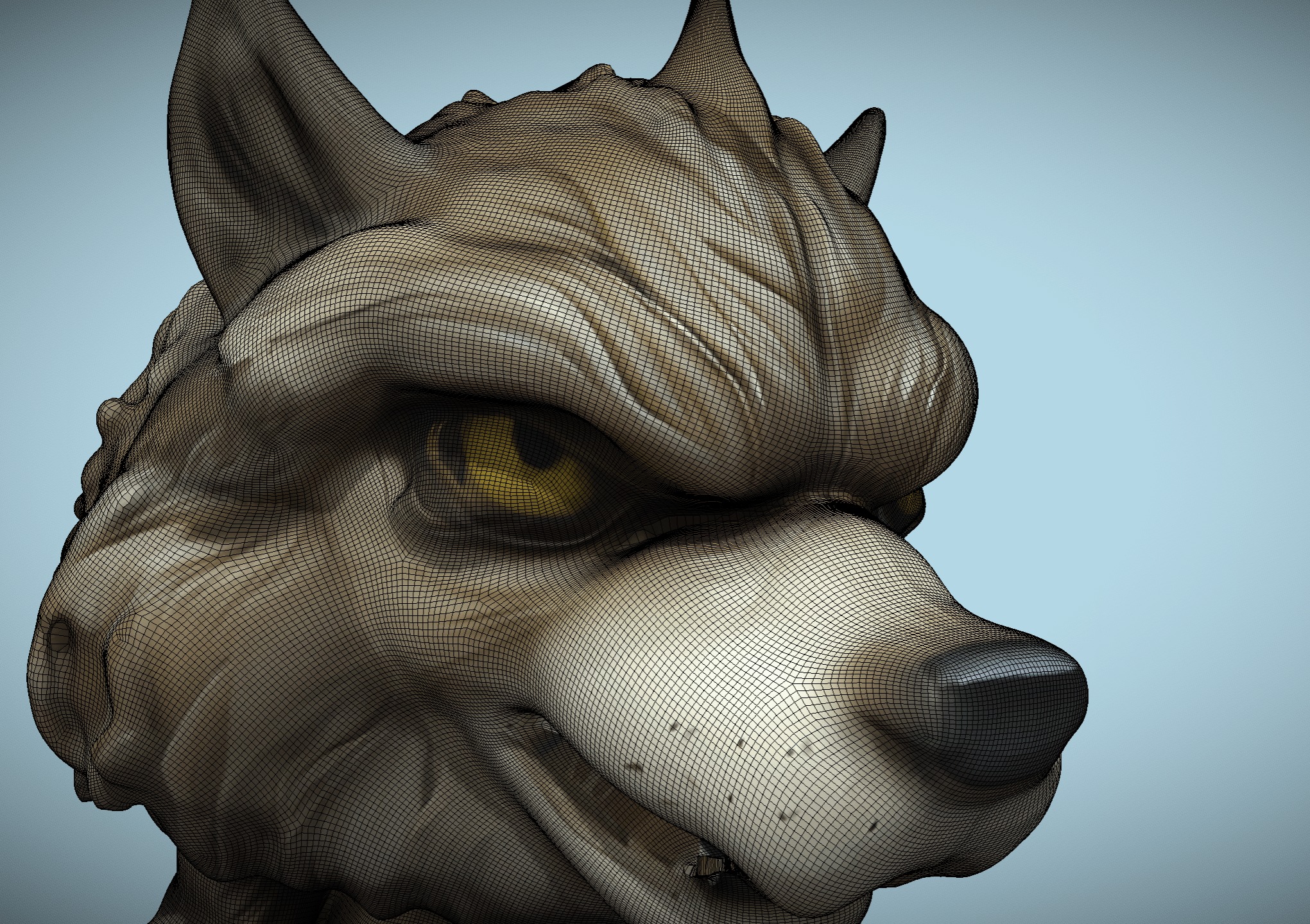 High Poly Mini Chibi Werewolf Character Muscular Build 3D model | CGTrader