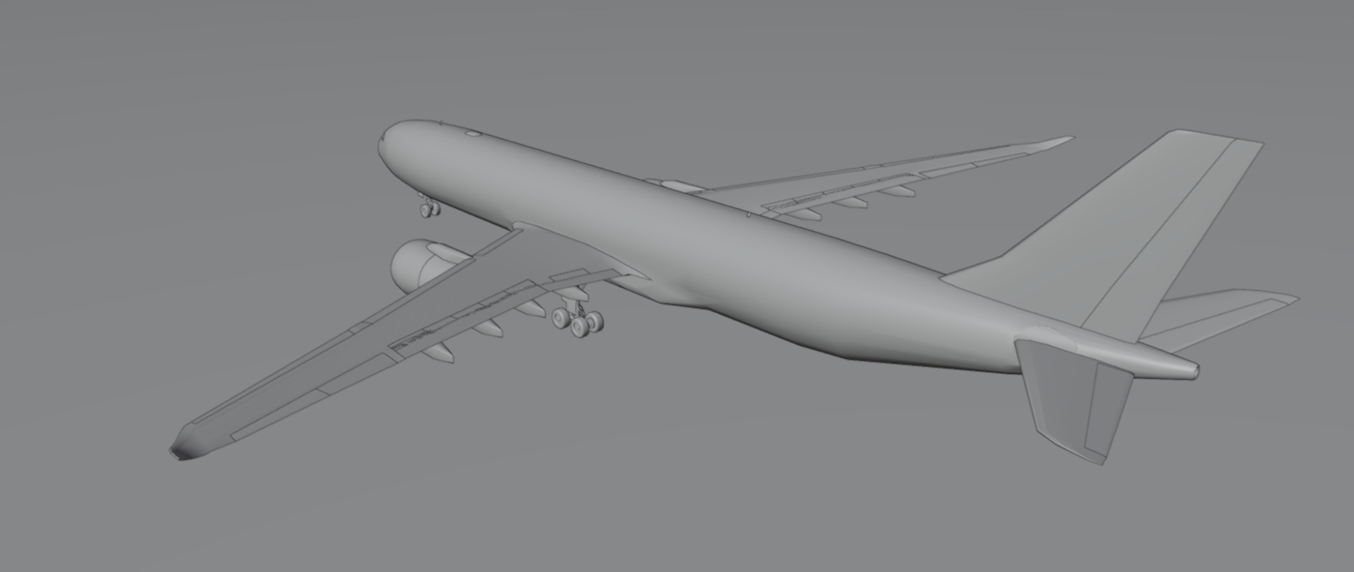 3D model Airbus a330-900neo plain white model with cockpit VR / AR ...