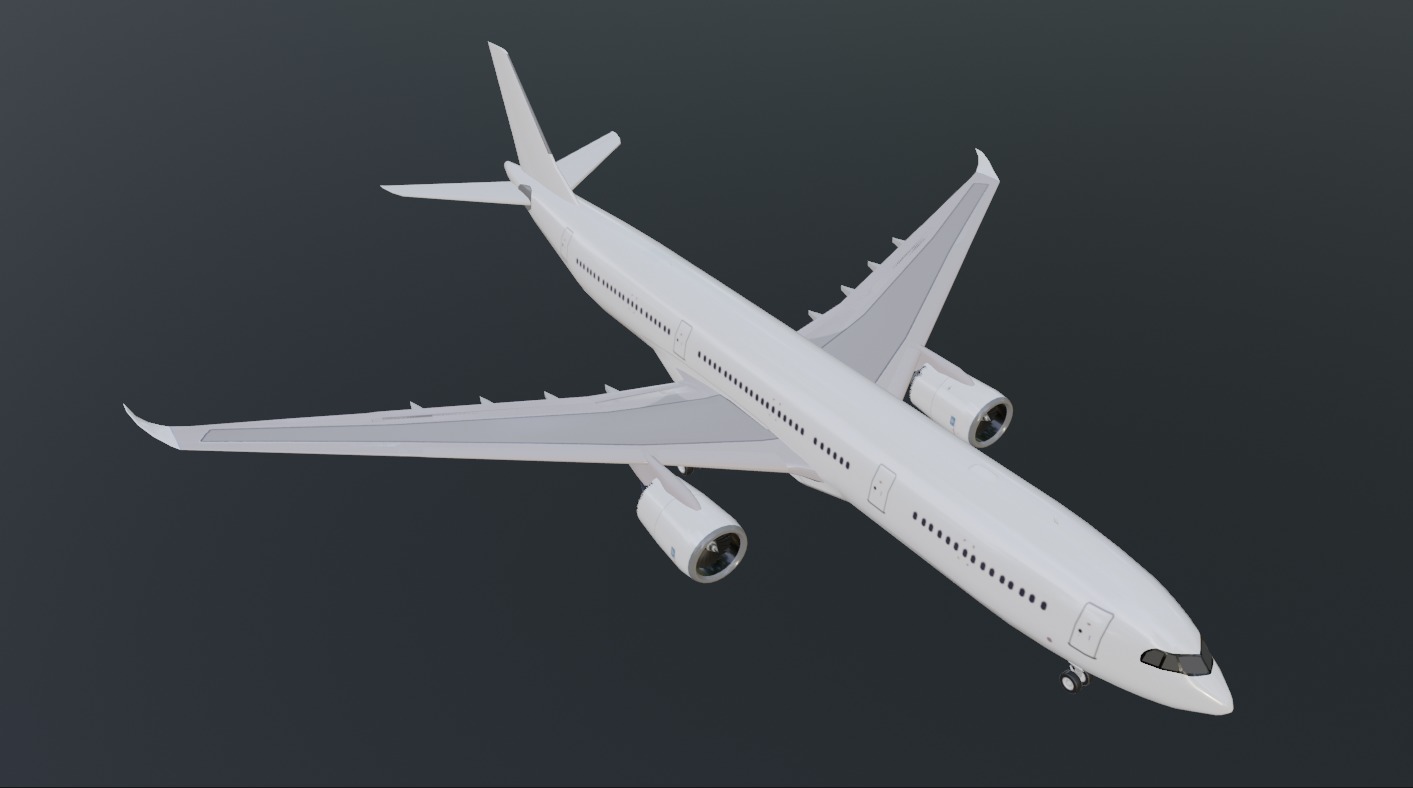 3D model Airbus a330-900neo plain white model with cockpit VR / AR ...