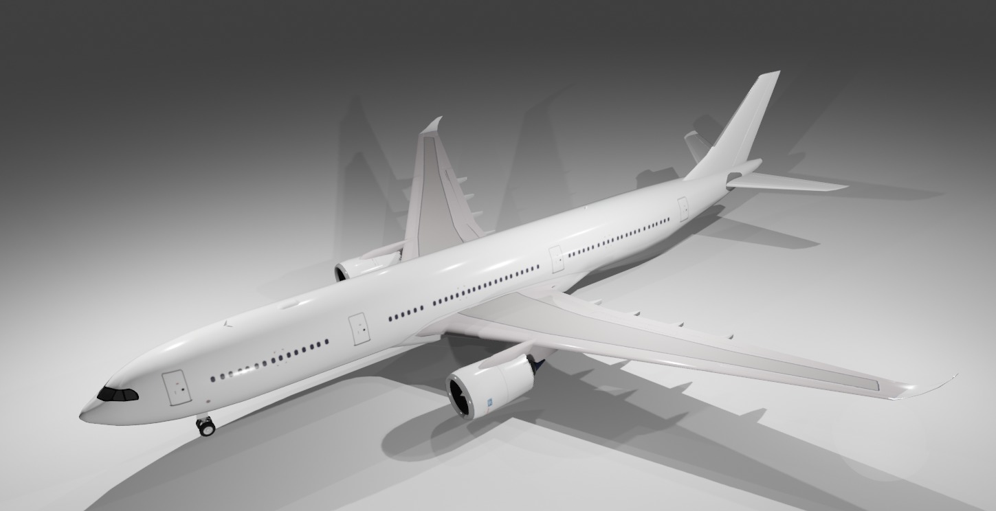 3D model Airbus a330-900neo plain white model with cockpit VR / AR ...