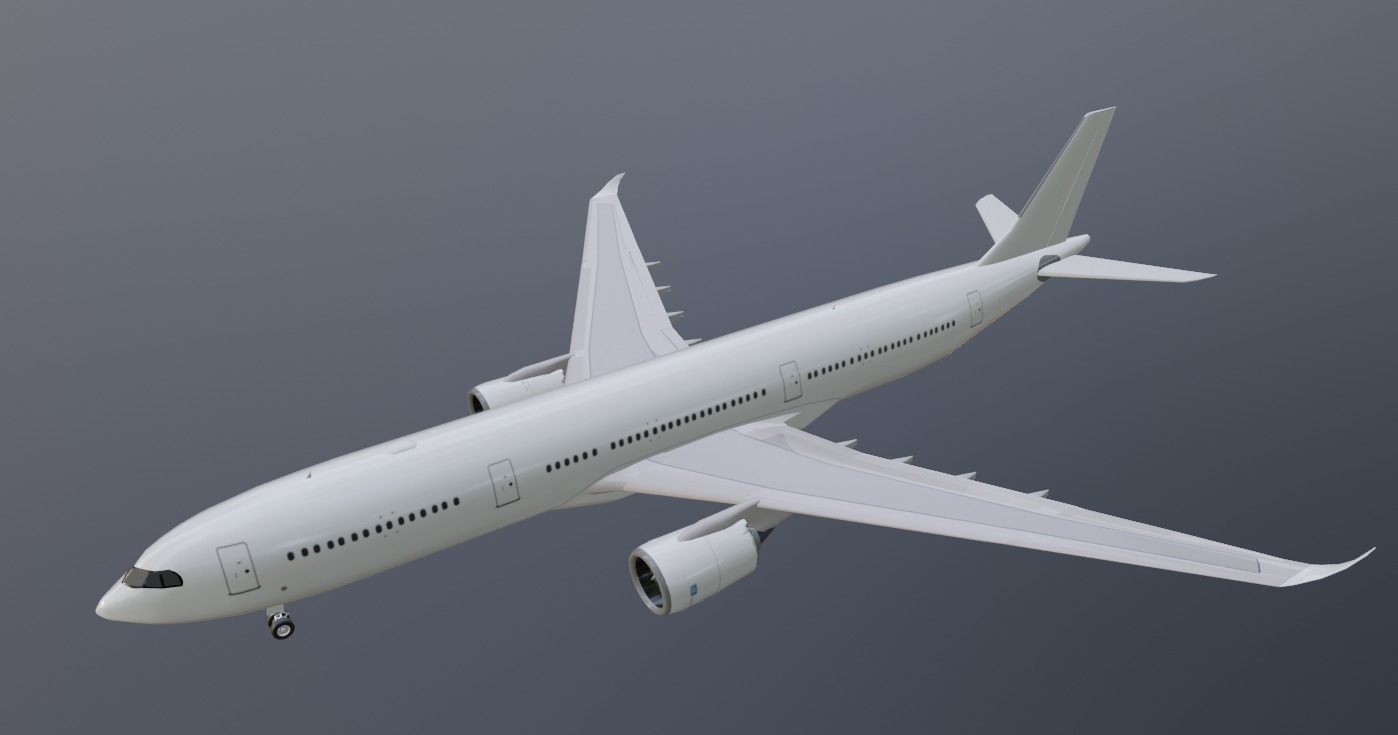 3D model Airbus a330-900neo plain white model with cockpit VR / AR ...