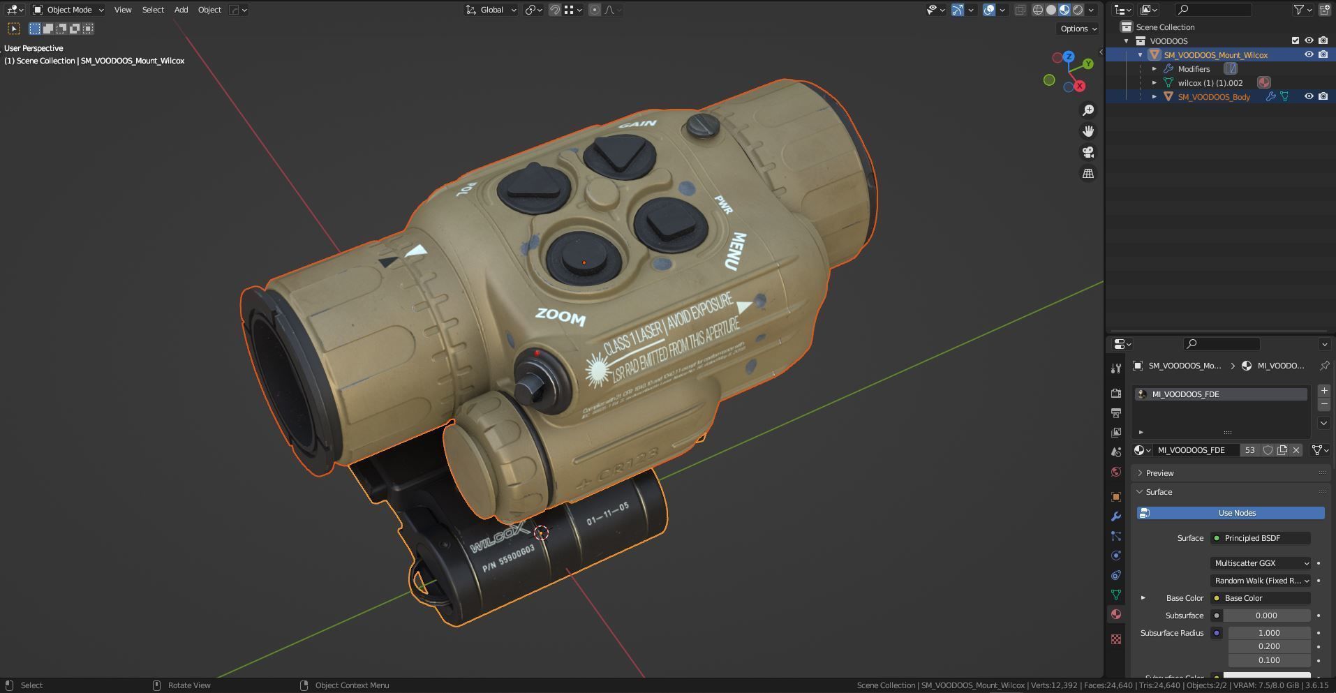 3D model PIXELS ON TARGET VOODOO-S THERMAL SIGHT VR / AR / low-poly ...